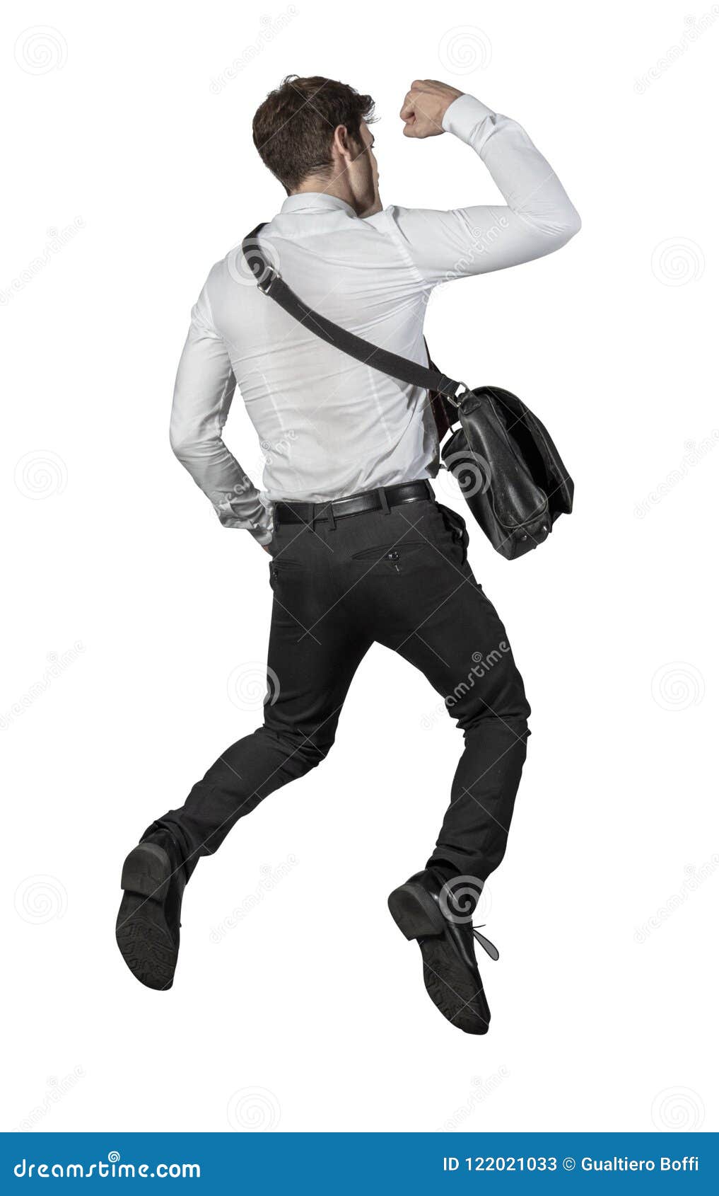 Jumping man back view stock image. Image of work, happiness - 122021033