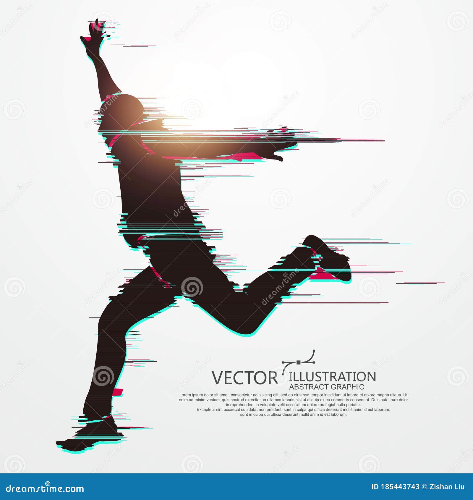 Jumping Man,flawed Digital Image Stock Vector - Illustration of line ...