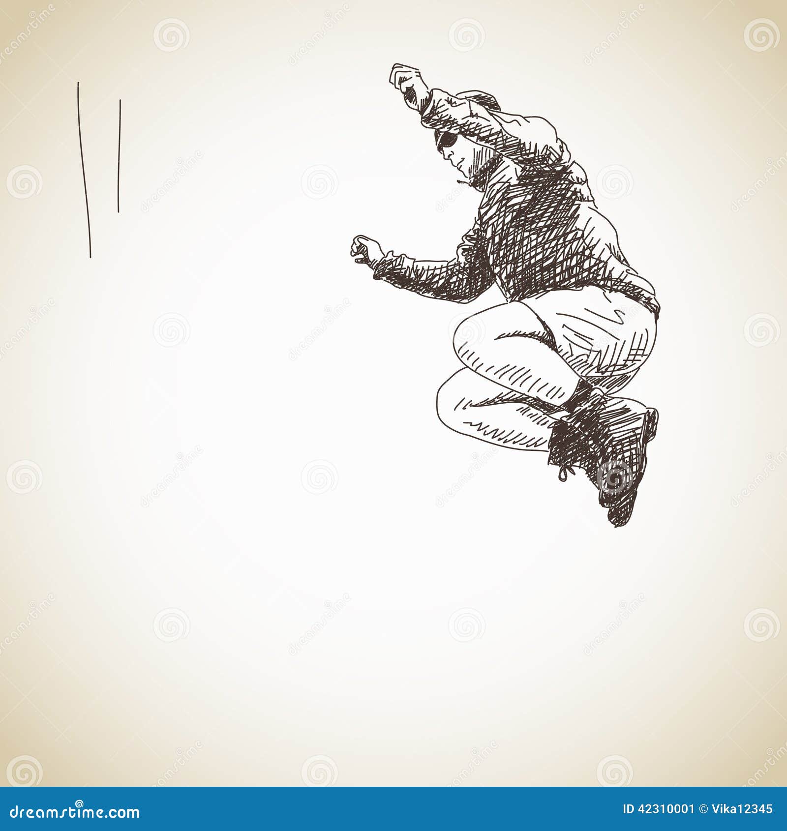 Jumping man stock vector. Illustration of excitement - 42310001