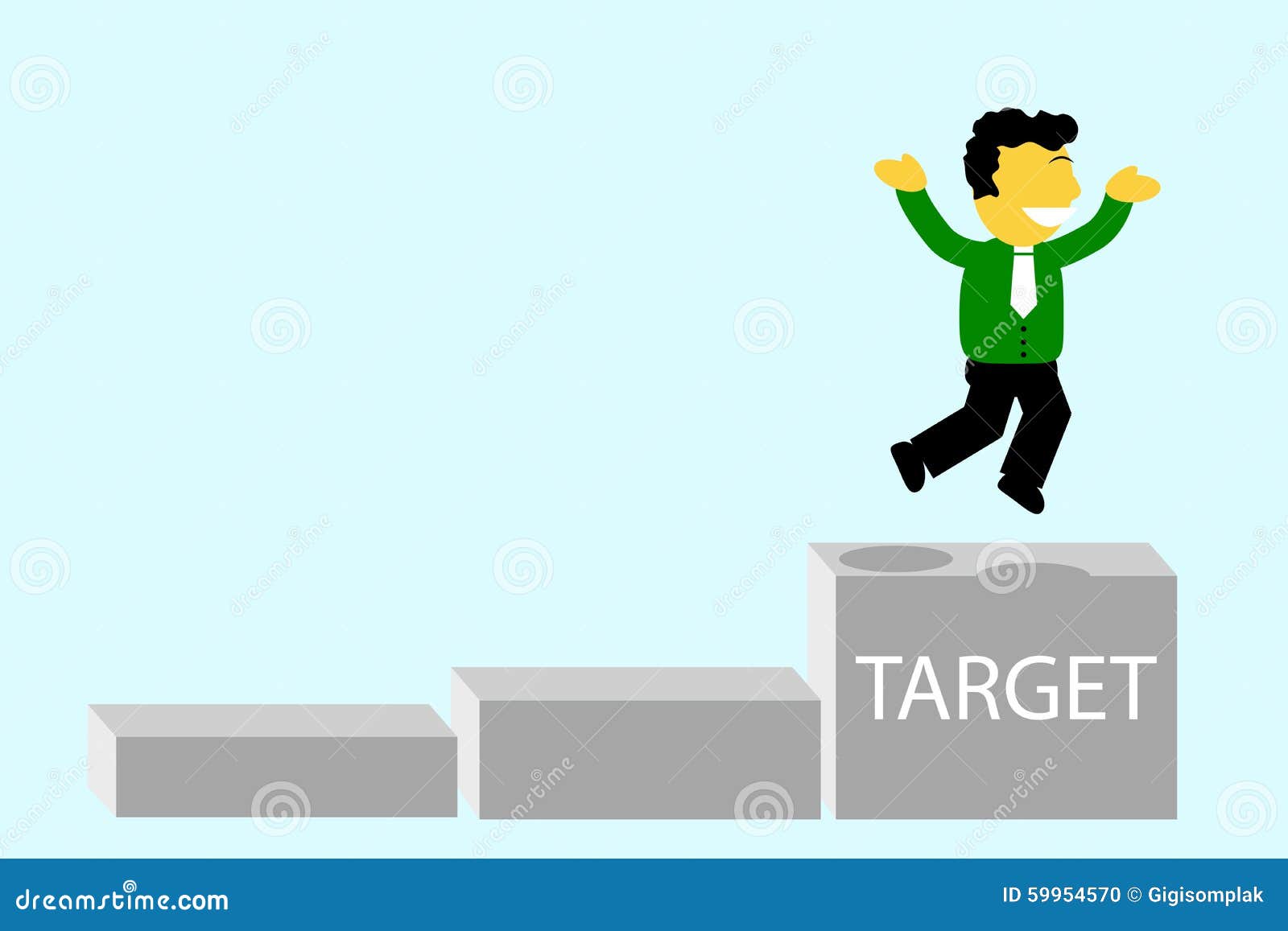 Jumping Man, Happy because of Target Stock Vector - Illustration of ...