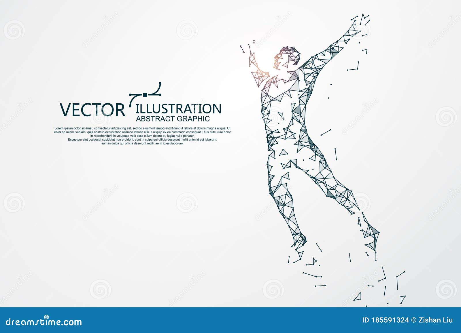 Jumping Man,Network Connection Turned into, Vector Illustration Stock ...