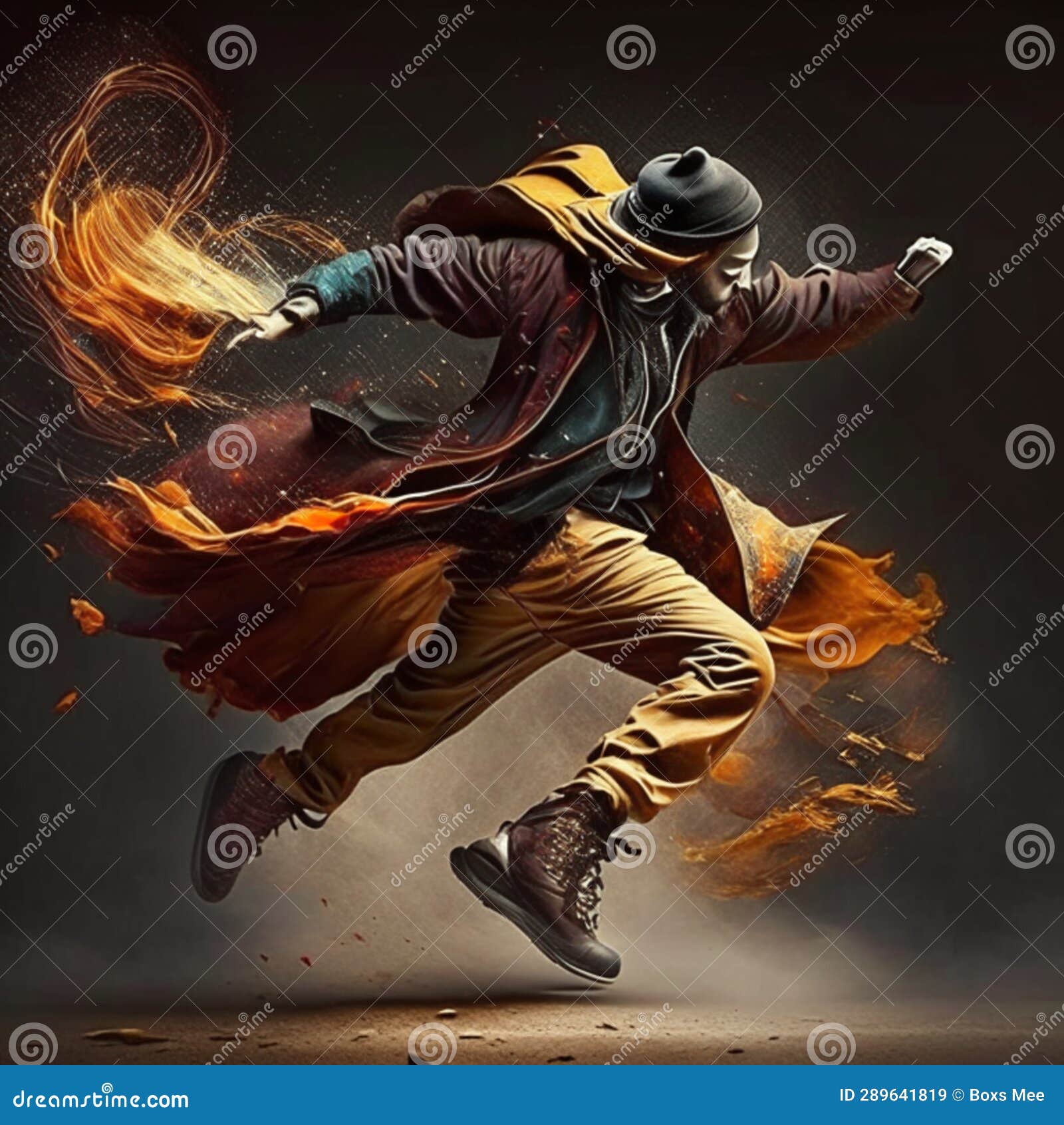 Jumping Man in a Suit of the Samurai. 3d Illustration Generative AI ...