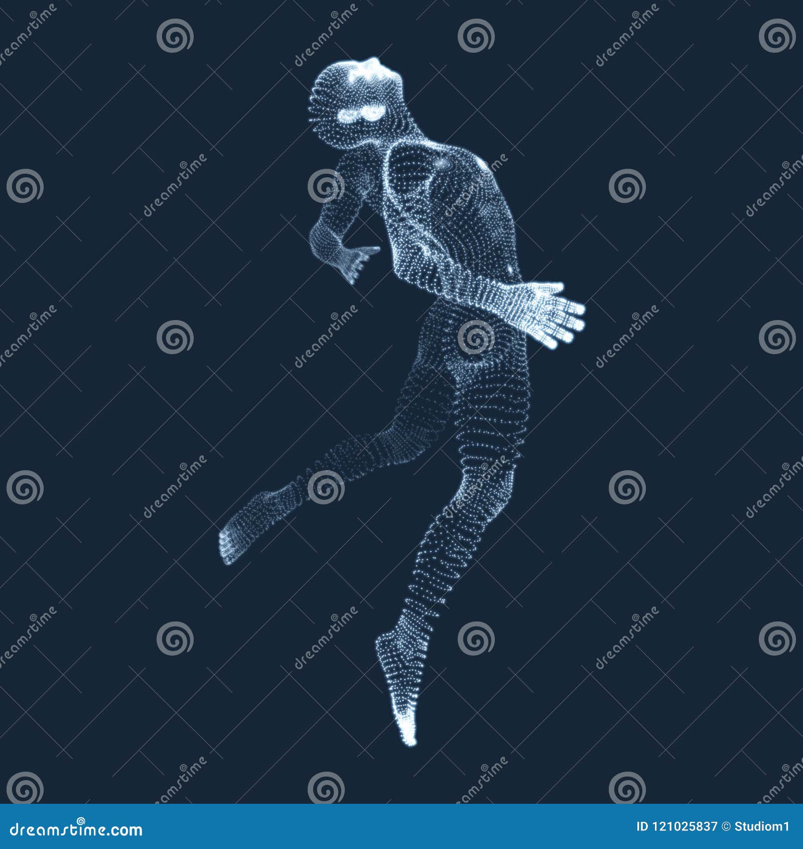 Jumping Man. 3D Model of Man. Human Body Model. Stock Vector ...