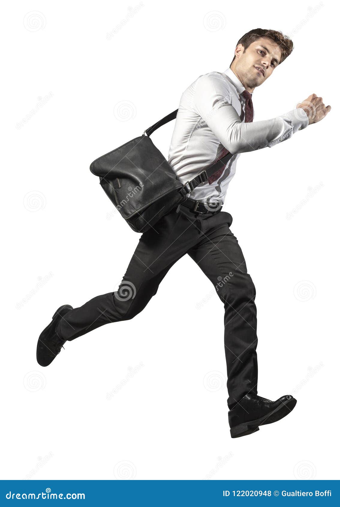 Jumping man on white stock photo. Image of studio, victory - 122020948