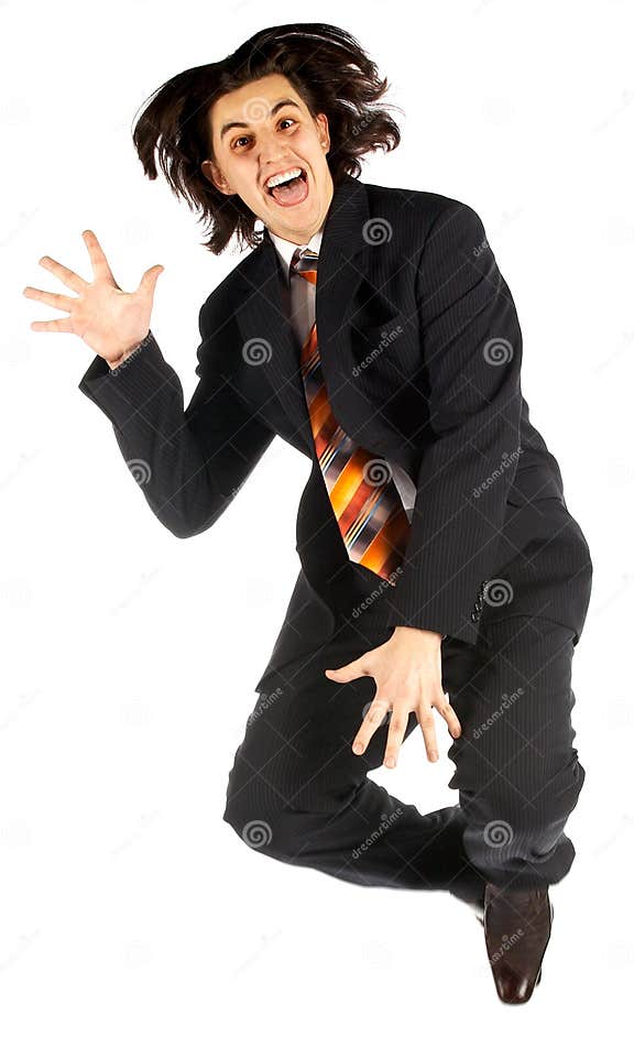 Jumping manager stock photo. Image of jump, expression - 6222708