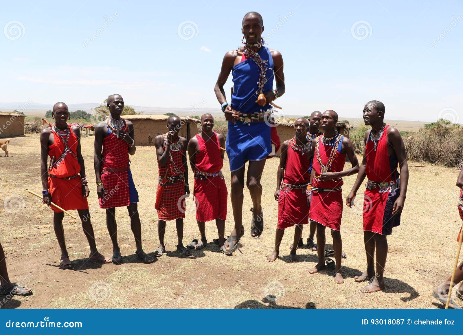 Jumping massai editorial photography. Image of tent, village - 93018087
