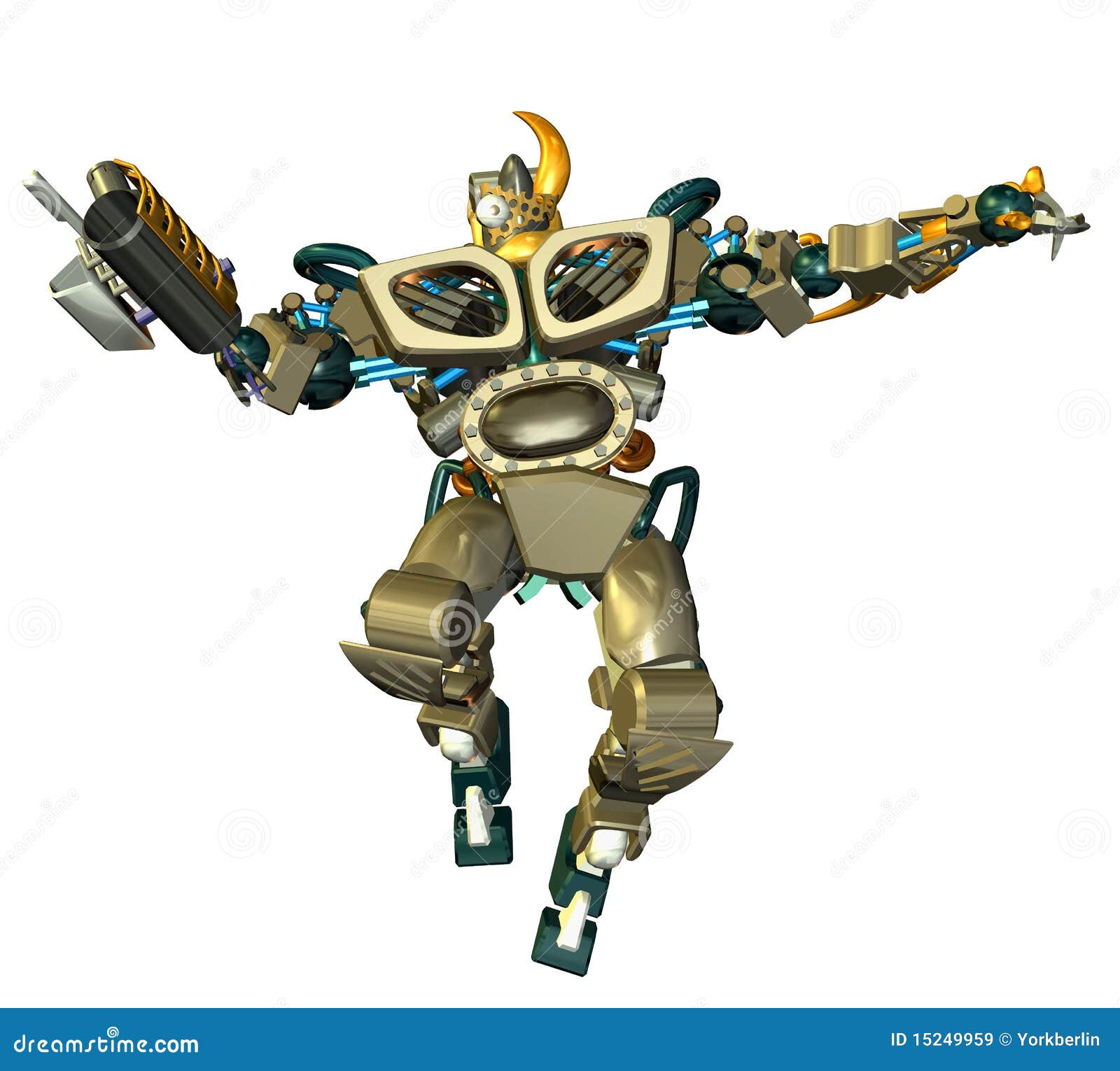 Jumping Mechanical Warriors Stock Illustration - Illustration of vision ...