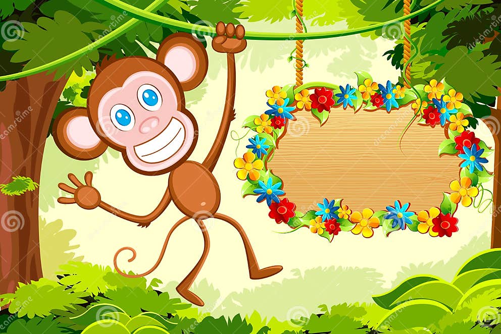 Jumping Monkey stock vector. Illustration of jumping - 19258977