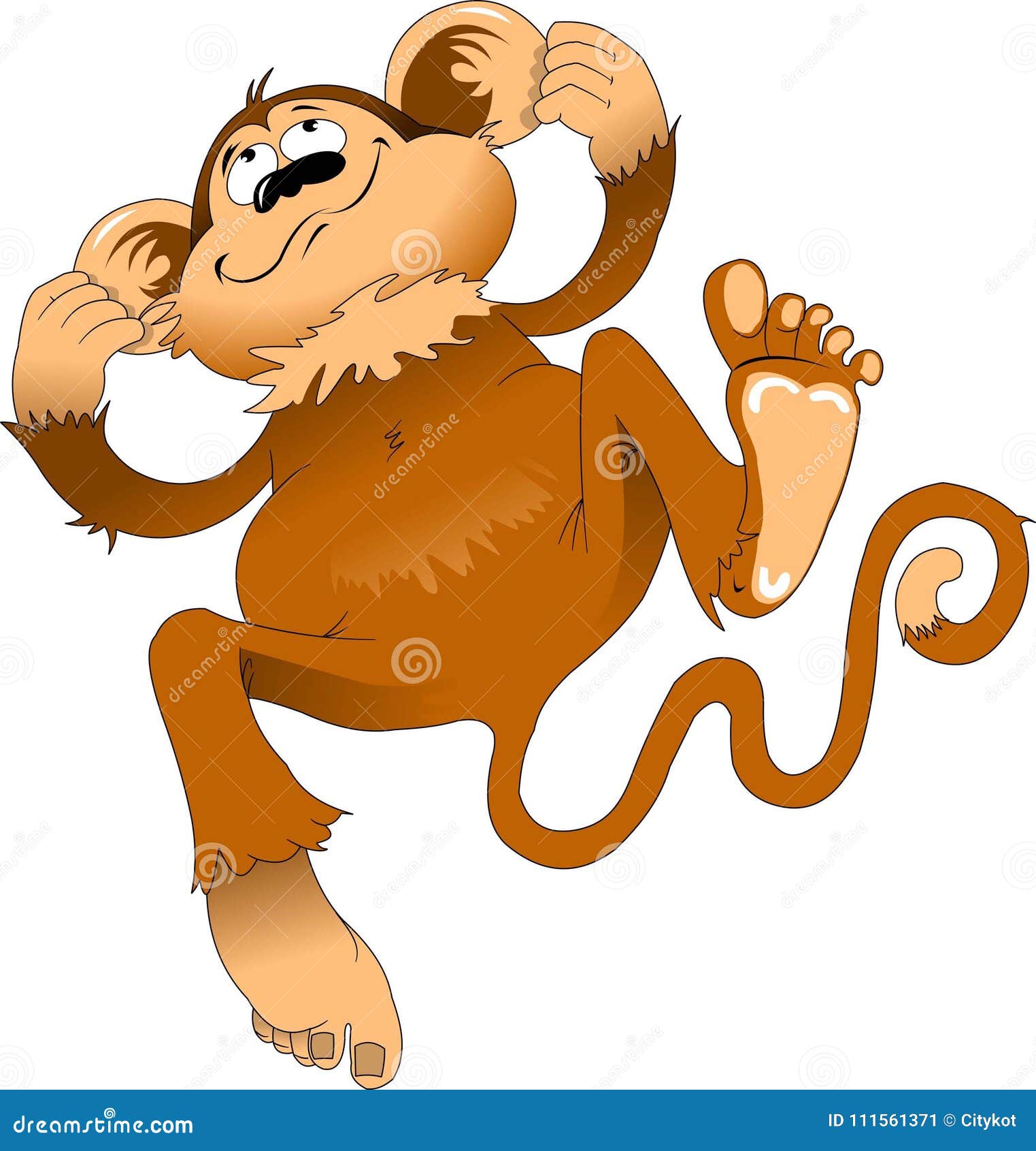 Jumping monkey stock illustration. Illustration of chimp - 111561371