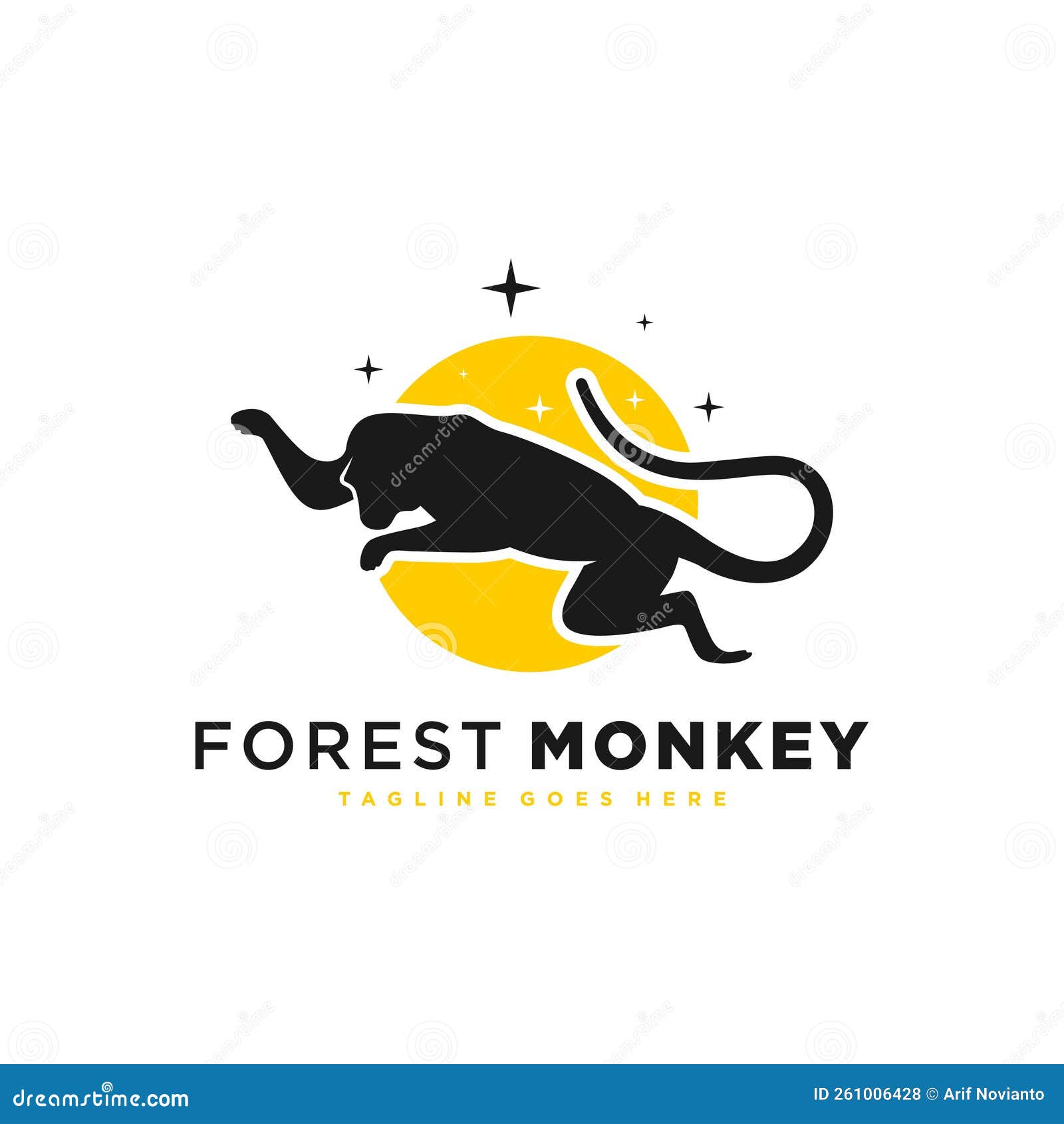 Jumping Monkey Vector Illustration Logo Stock Illustration ...