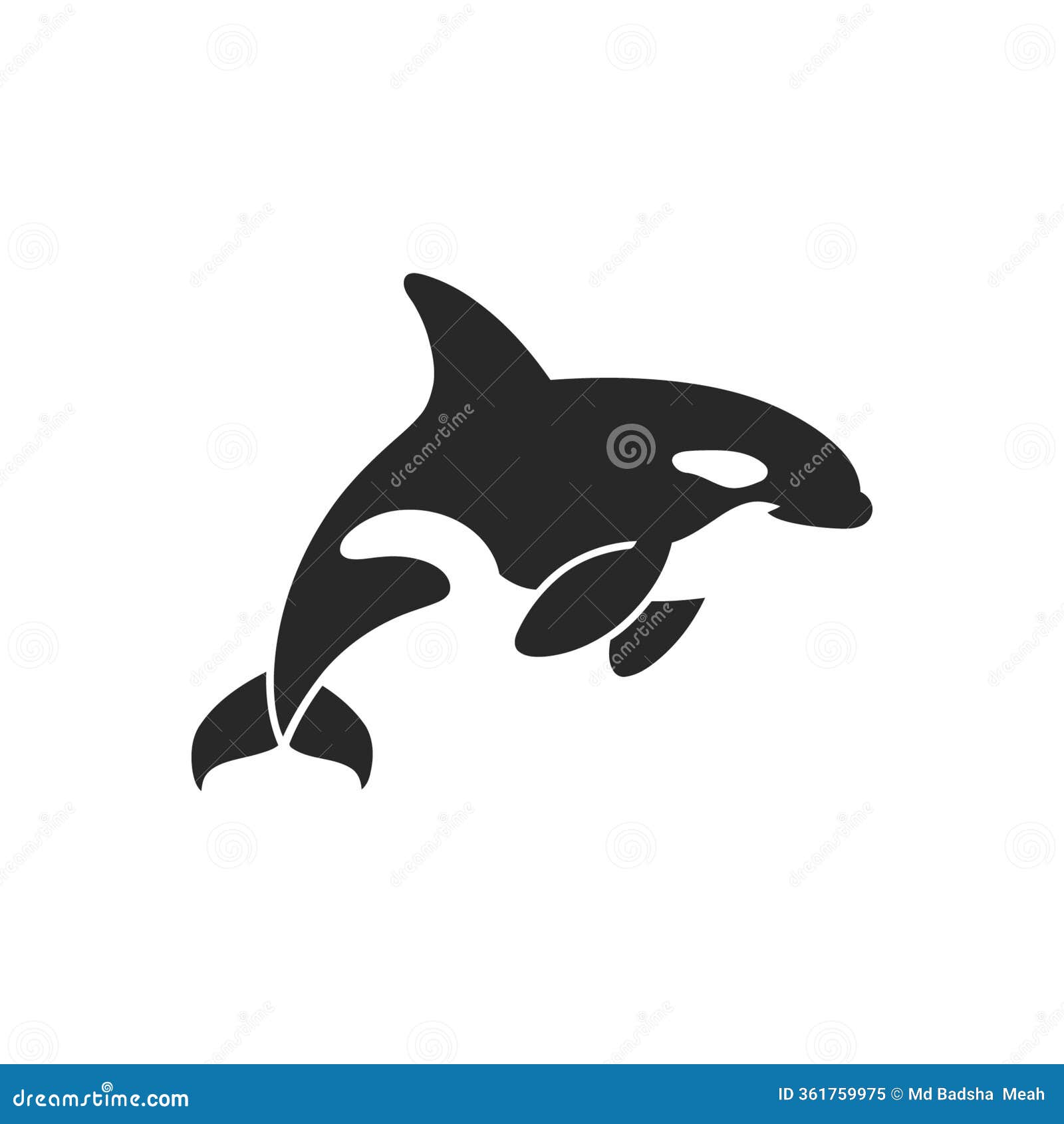 Jumping Orca Icon stock vector. Illustration of marine - 361759975