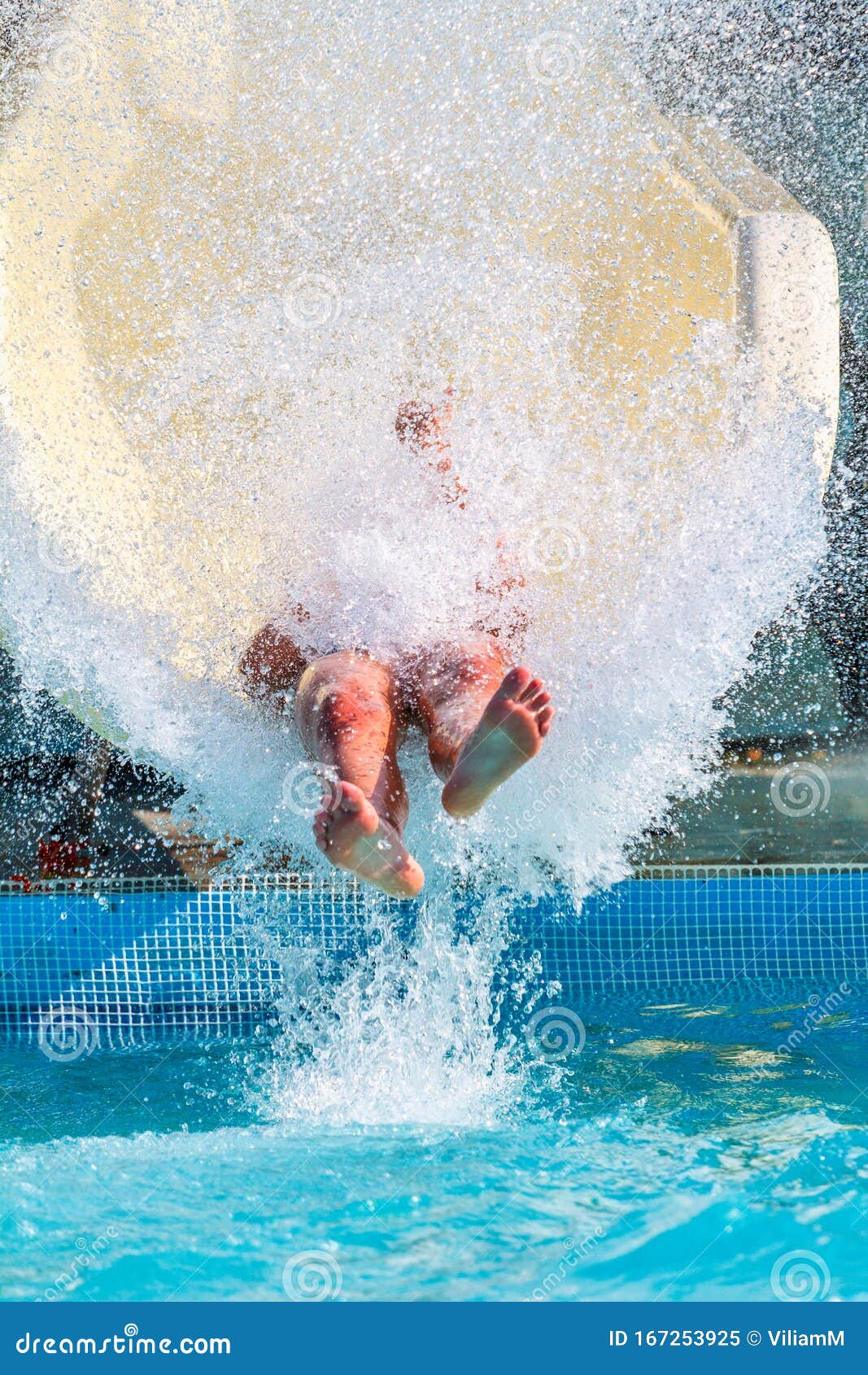 Jumping Out of the Water Slide Stock Image - Image of island, slide ...