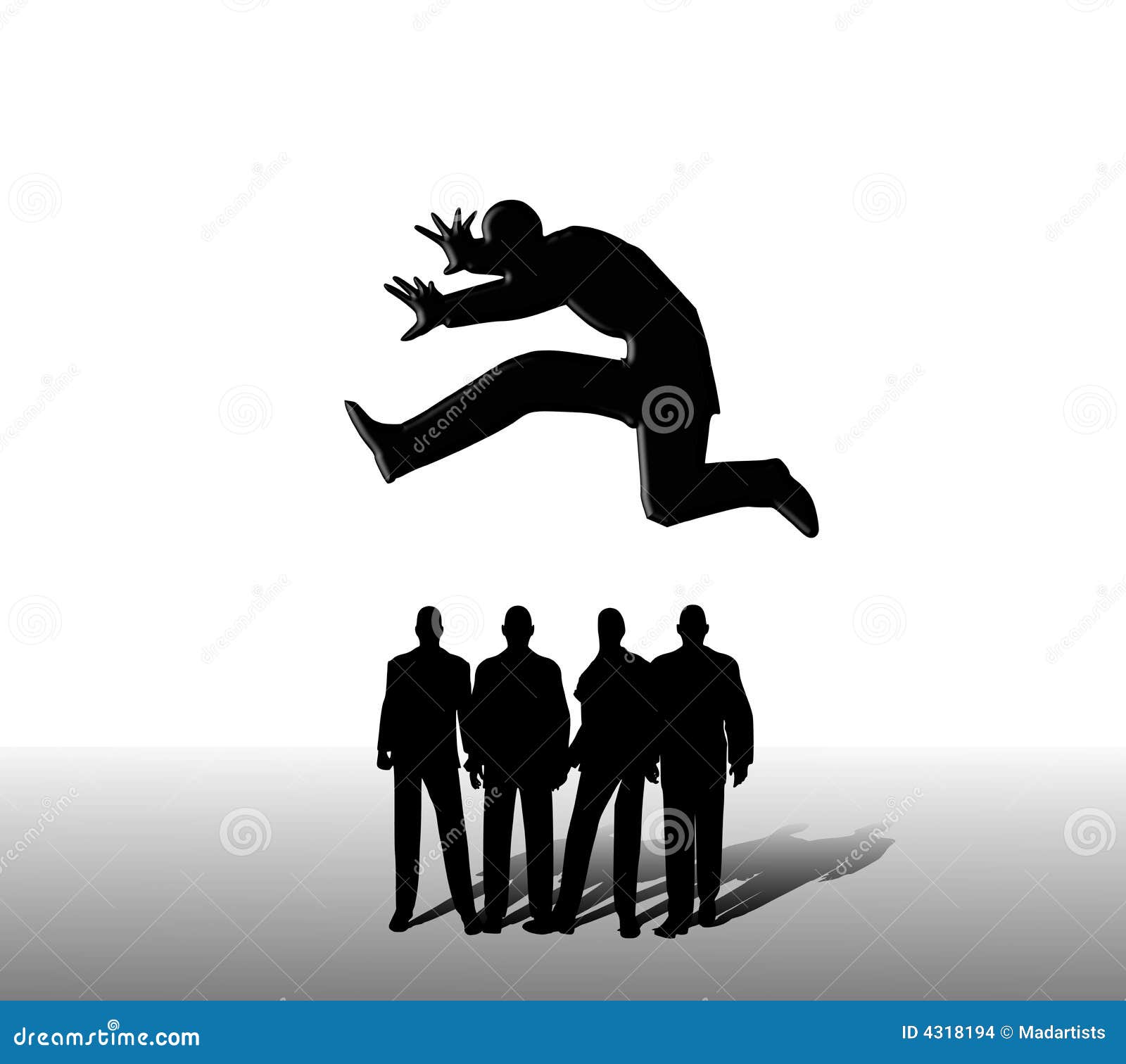 Jumping Over the Competition Stock Illustration - Illustration of ...