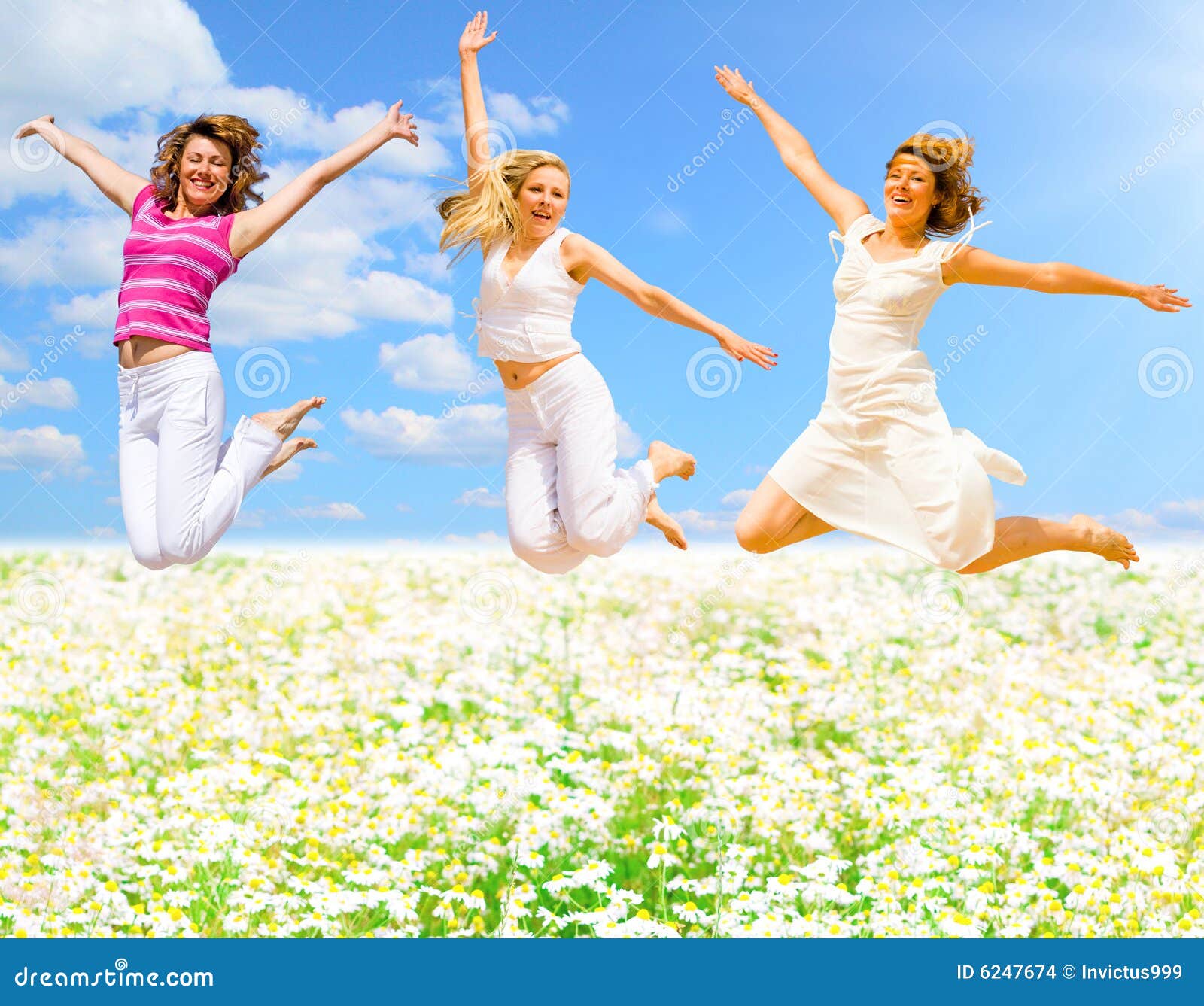 Jumping over flower field stock photo. Image of exercise - 6247674
