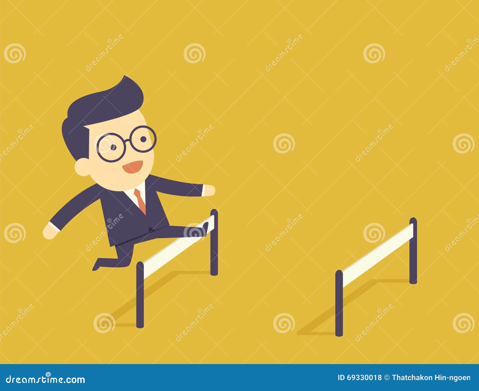 Jumping Over Hurdle stock vector. Illustration of adventurer - 69330018