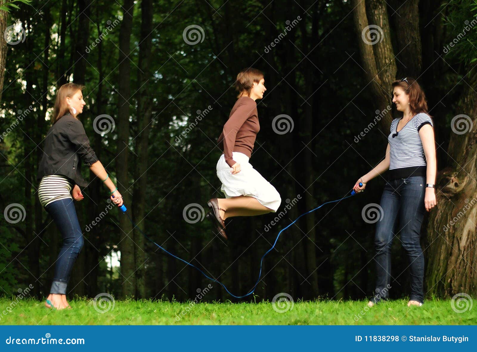 Jumping over the rope stock photo. Image of happy, relax - 11838298