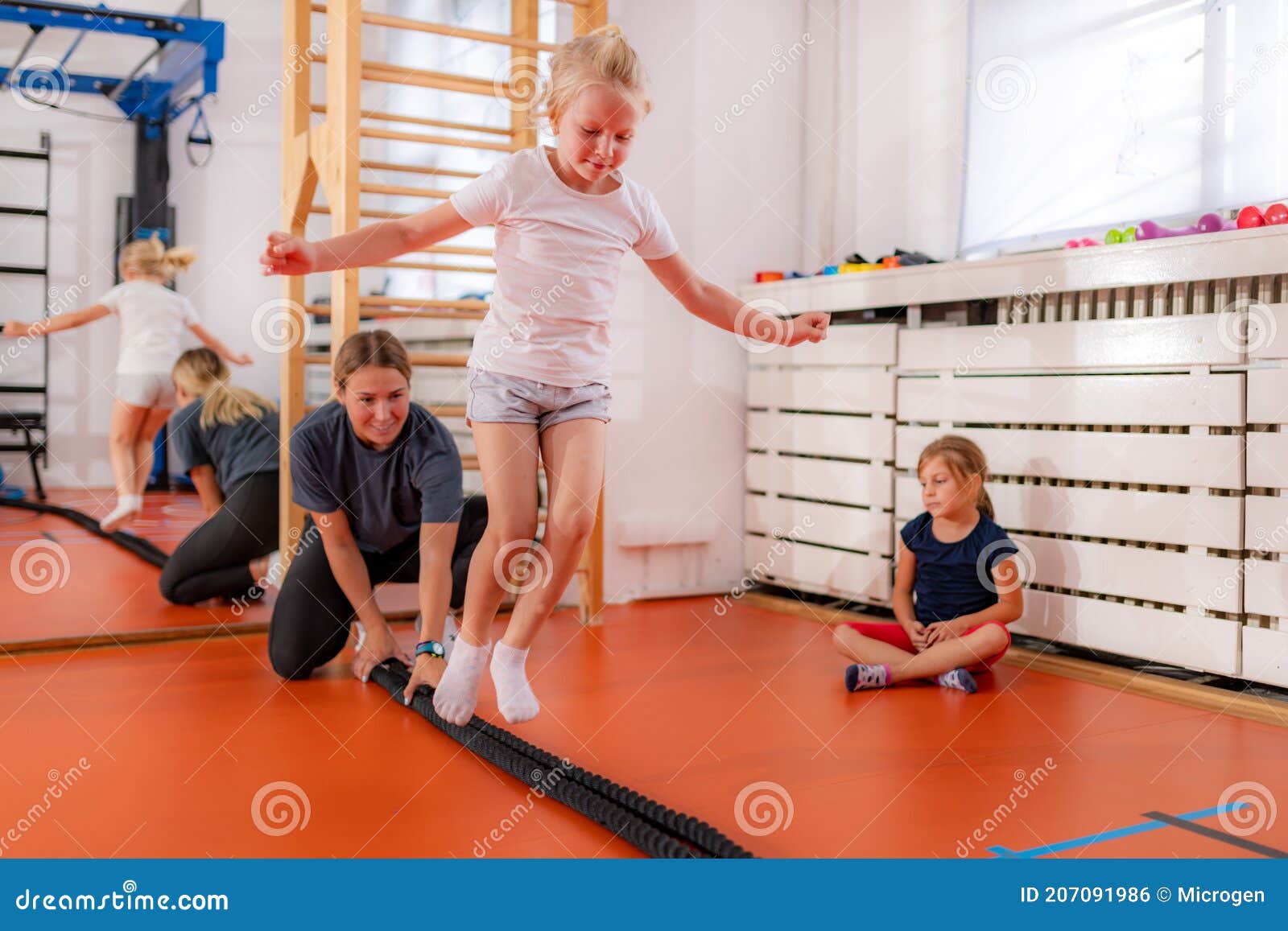 Jumping Over Rope in a Physical Activity Class Stock Photo - Image of ...