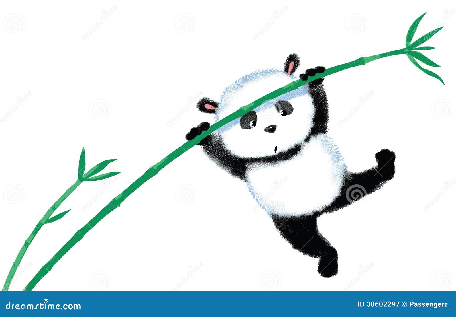 Jumping Panda on bamboo stock vector. Illustration of wind - 38602297