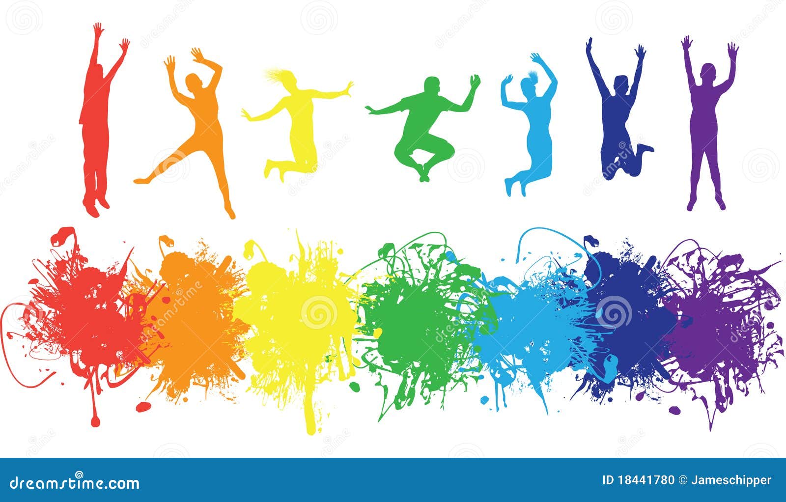 Jumping people stock vector. Illustration of jump, nightclub - 18441780