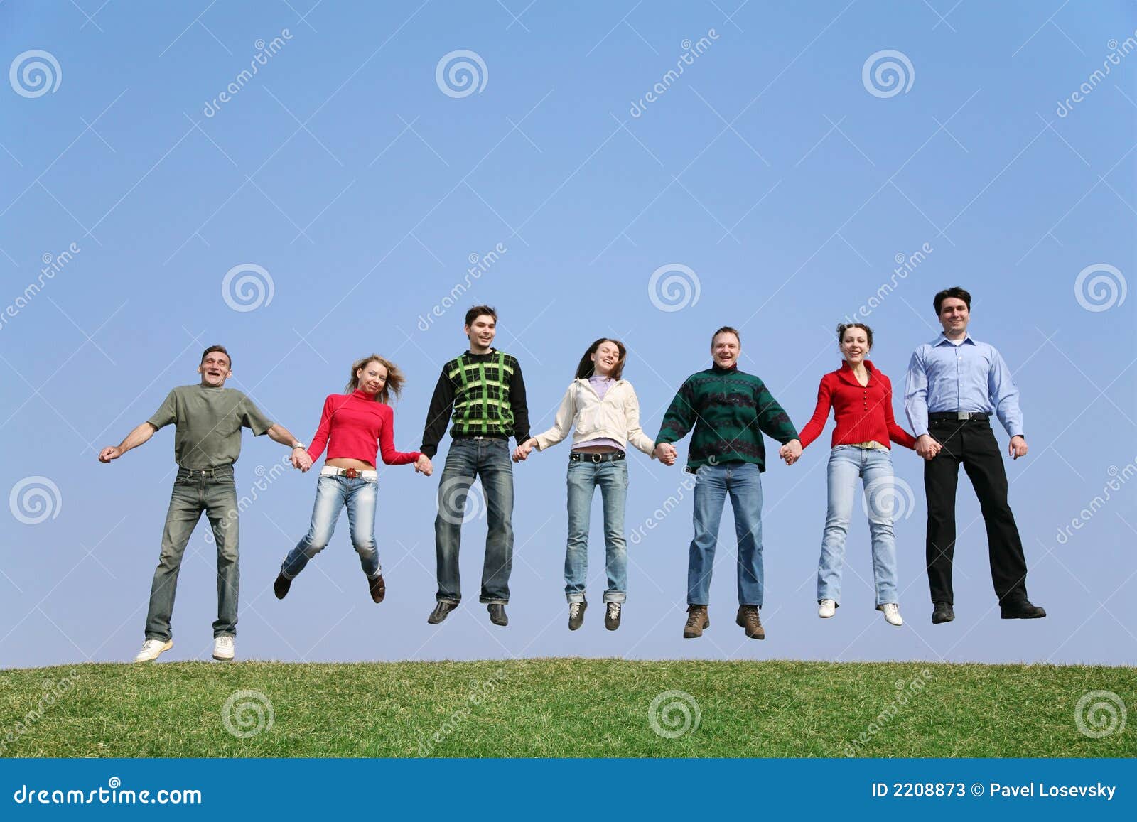 Jumping people stock image. Image of nature, friendship - 2208873