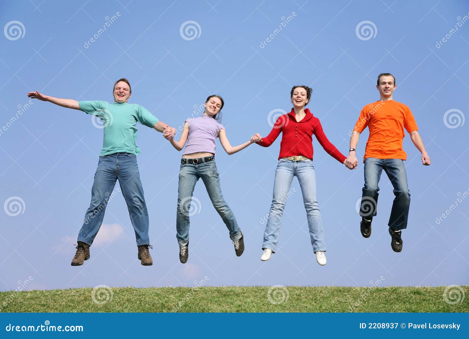 Jumping people stock image. Image of horizontal, female - 2208937