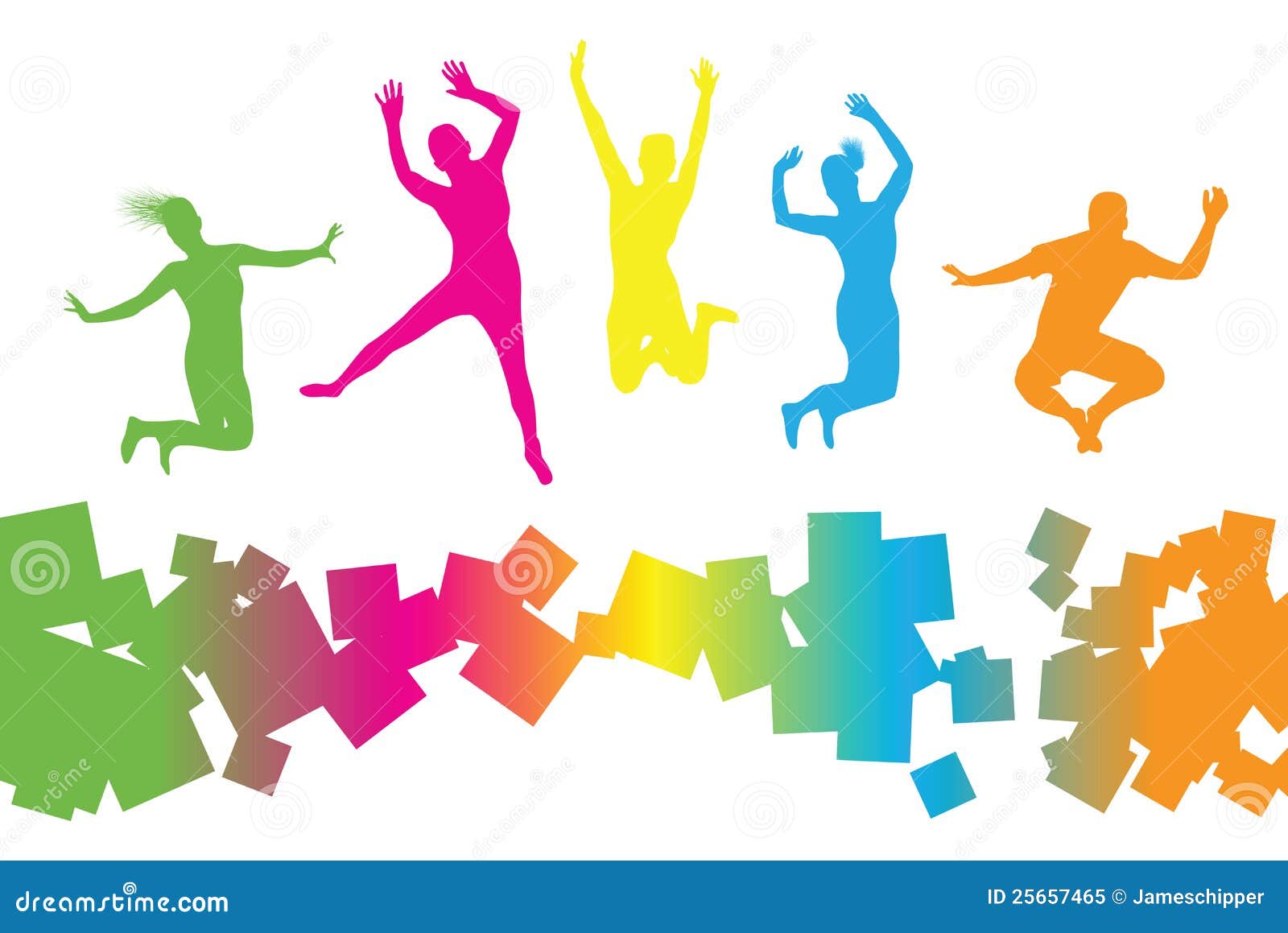 Jumping people stock vector. Illustration of colourful - 25657465