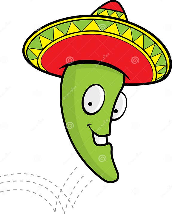 Jumping Pepper stock vector. Illustration of leaping, sombrero - 2668507