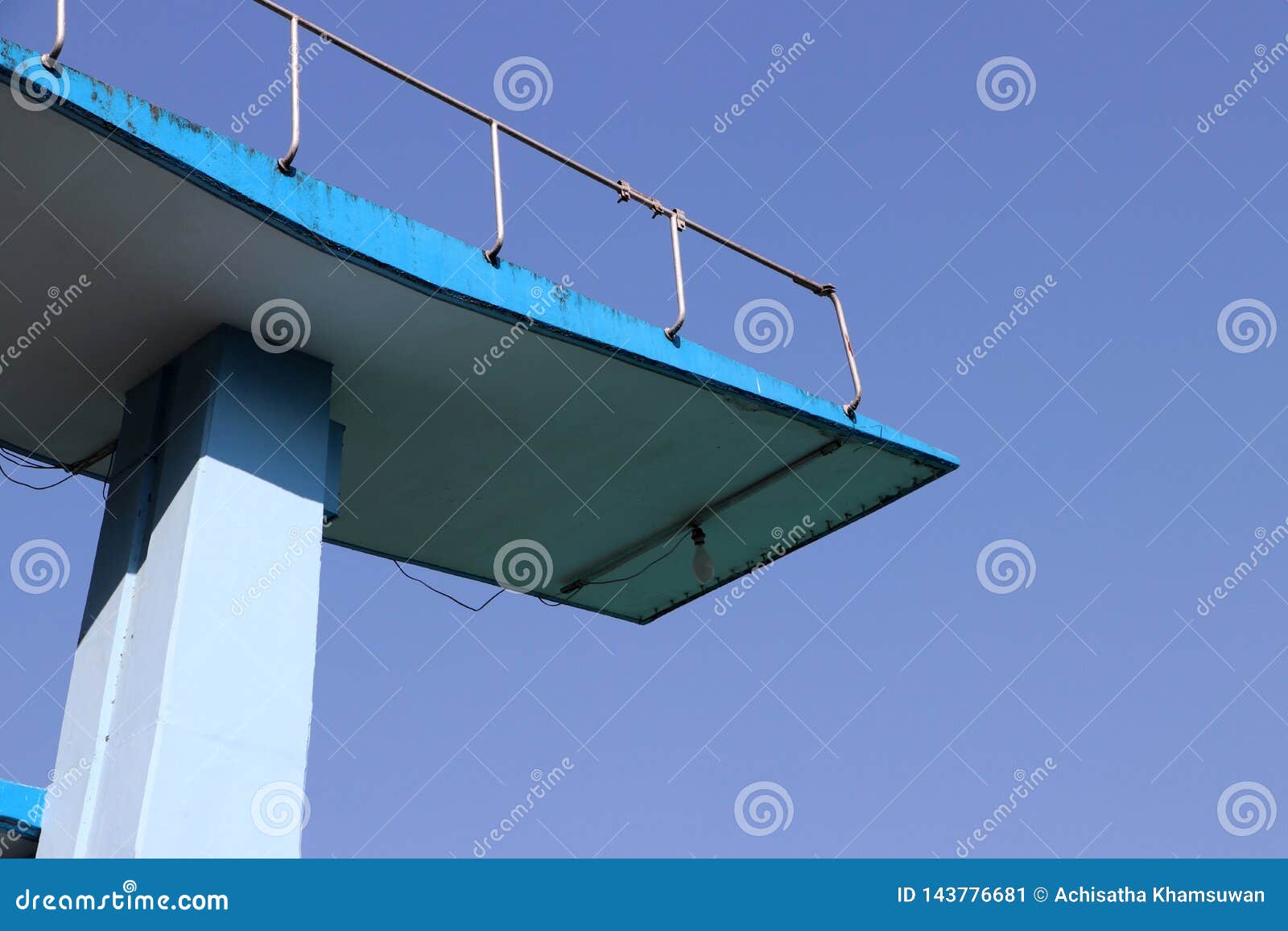 Jumping Platform of Swimming Pool with Blue Sky Stock Image - Image of ...