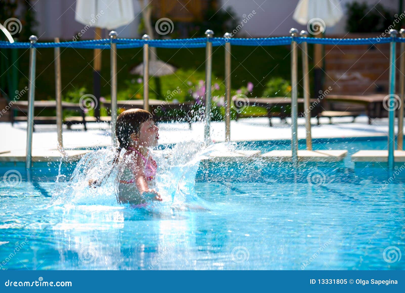Jumping in pool stock image. Image of amusement, holiday - 13331805