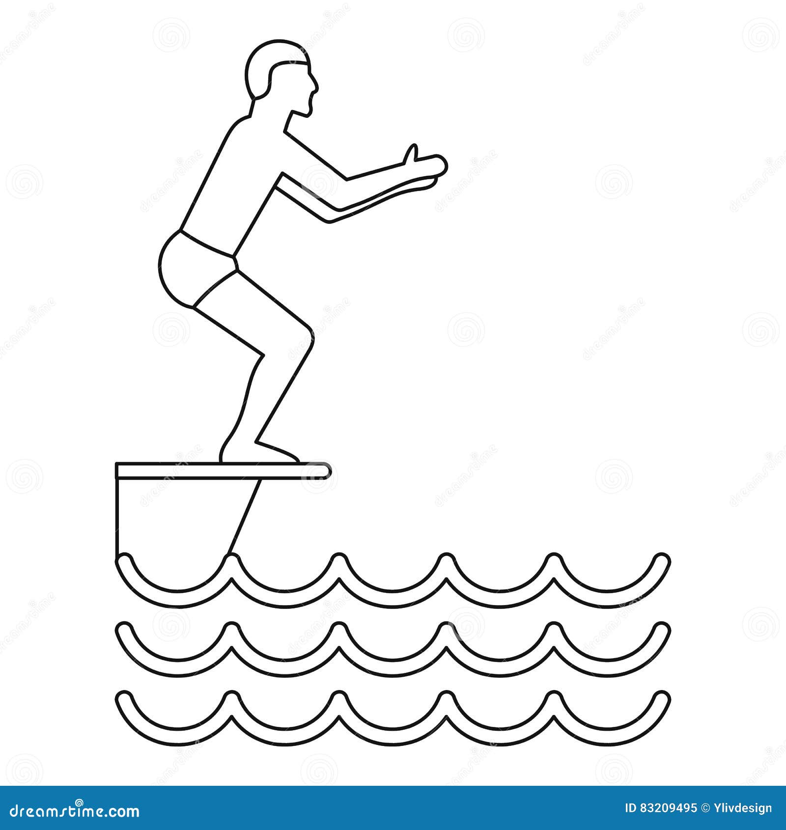 Jumping in a Pool Icon, Simple Style Stock Vector - Illustration of ...