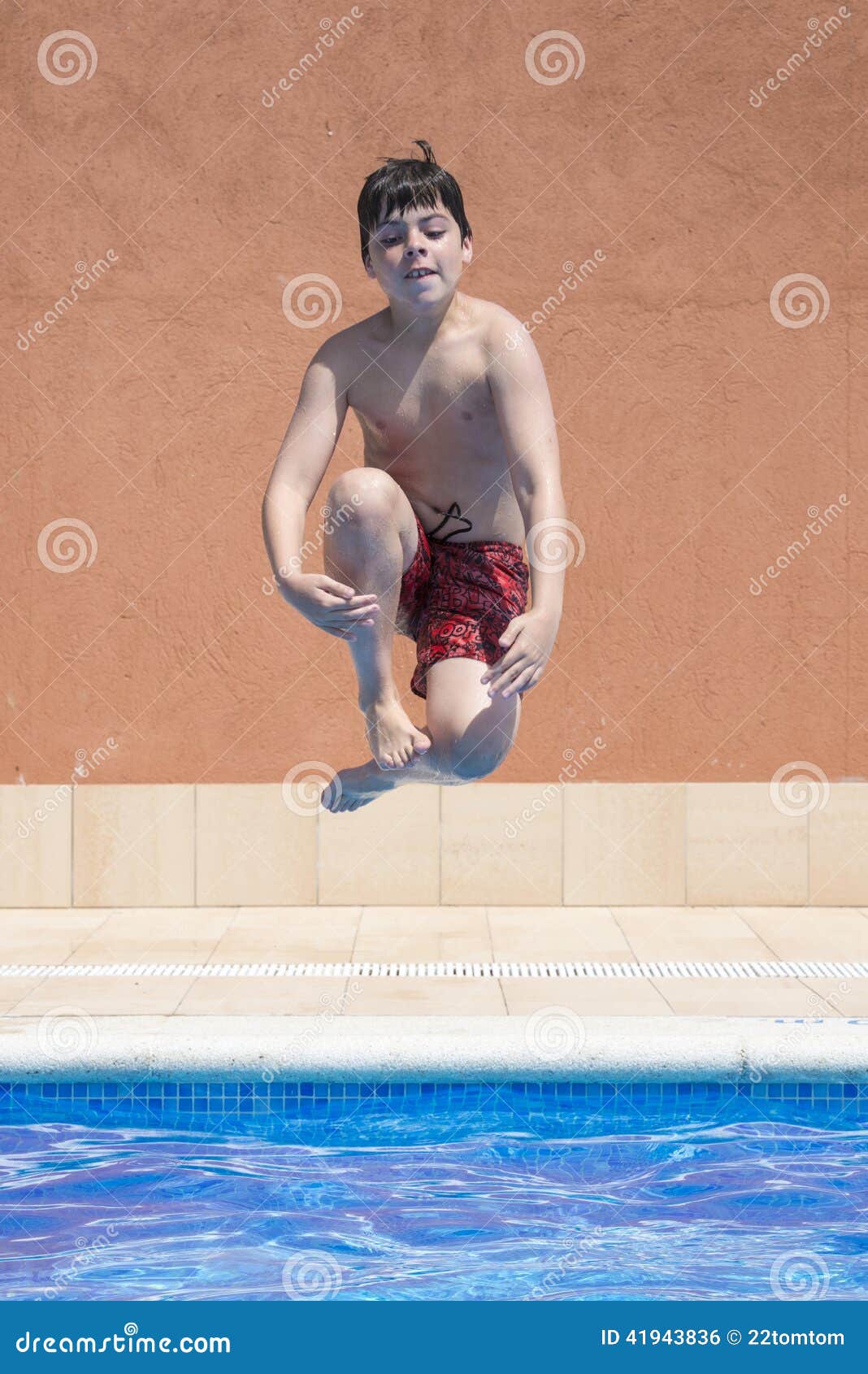 Jumping in pump stock photo. Image of pool, excitement - 41943836
