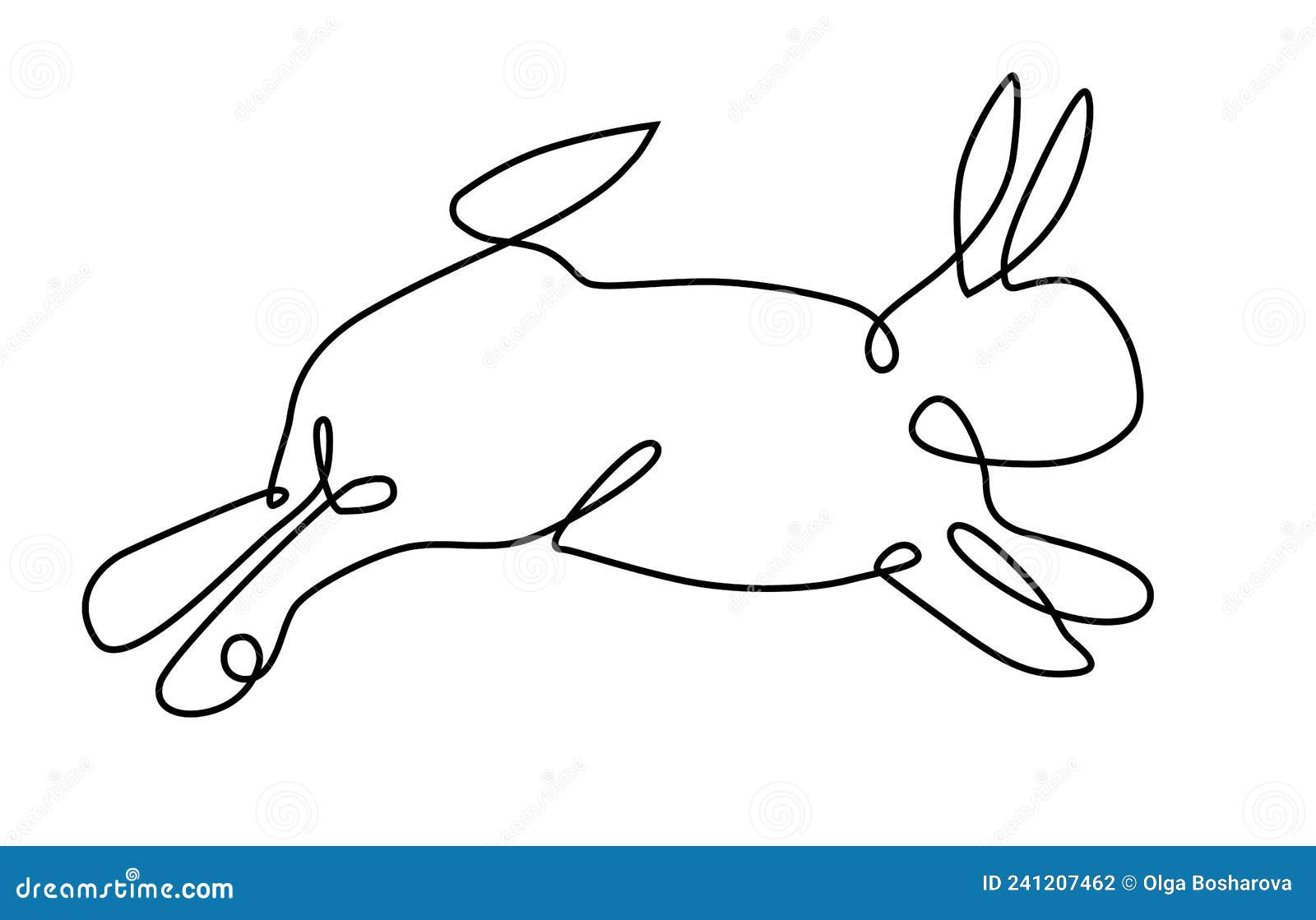 Jumping Rabbit with a Outline Stock Vector - Illustration of easter ...