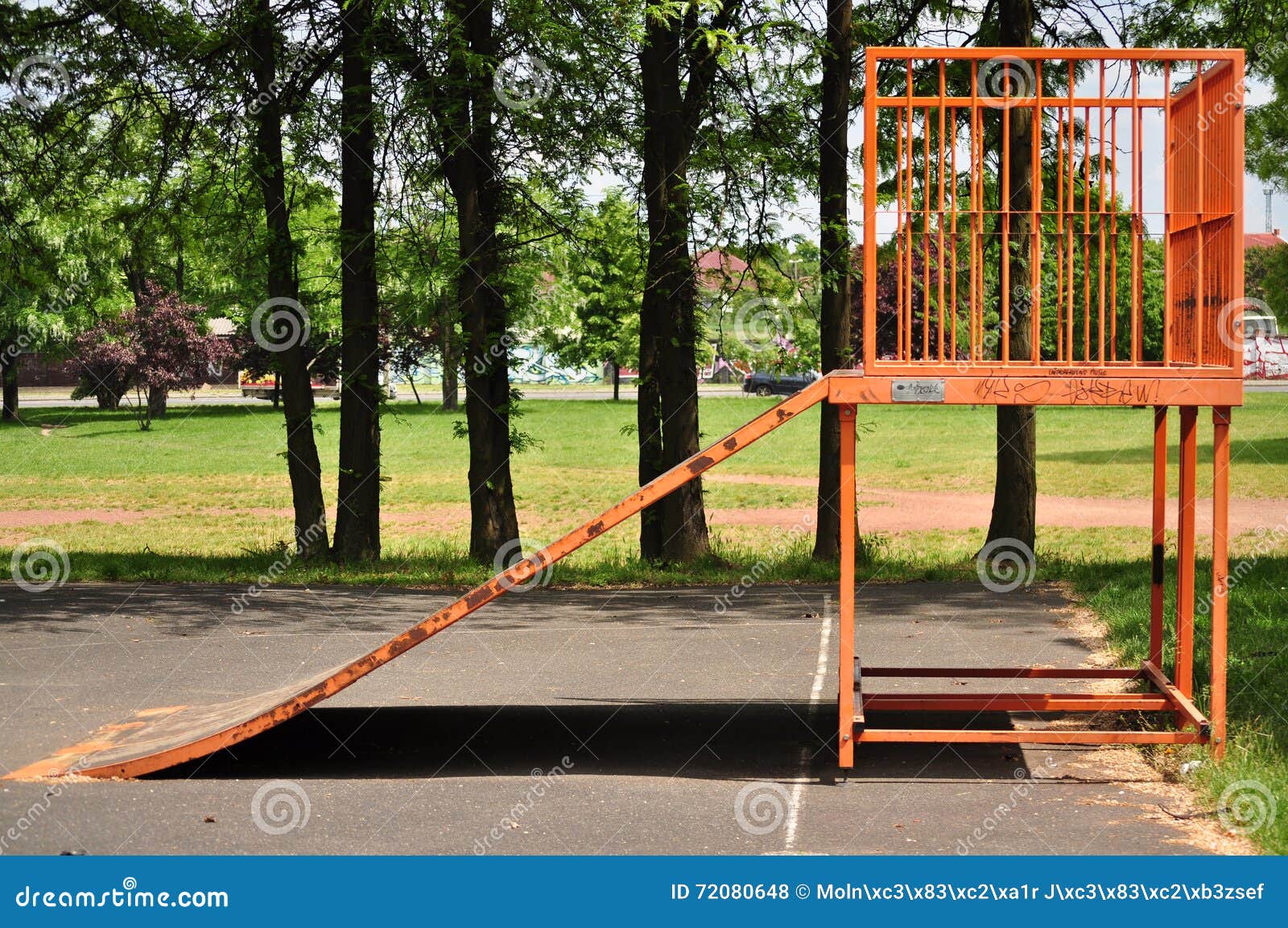 Jumping ramp on the park stock photo. Image of stunt - 72080648