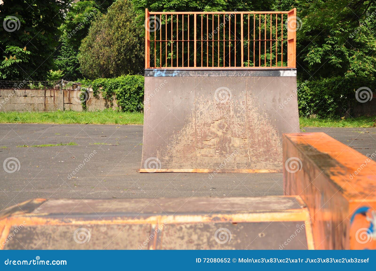 Jumping ramp on the park stock photo. Image of trick - 72080652
