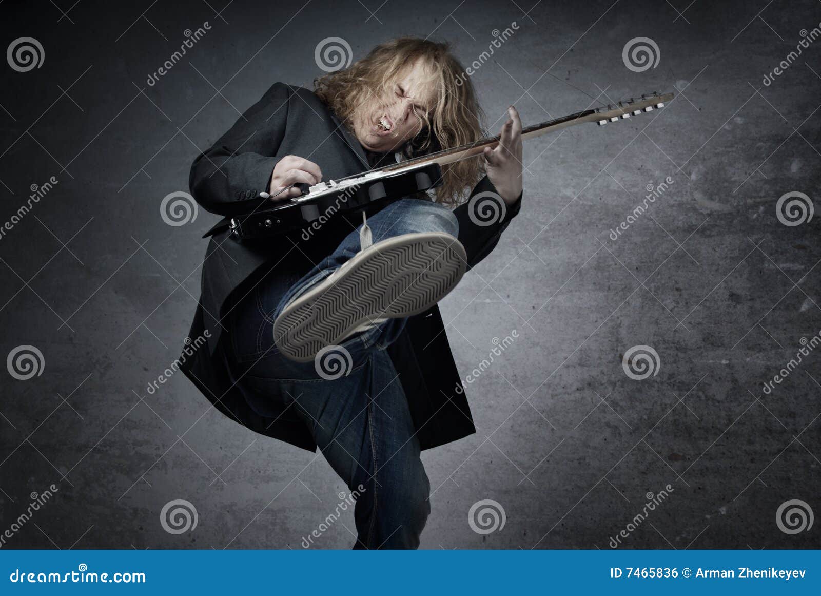 Jumping rock guitarist stock photo. Image of action, metal - 7465836