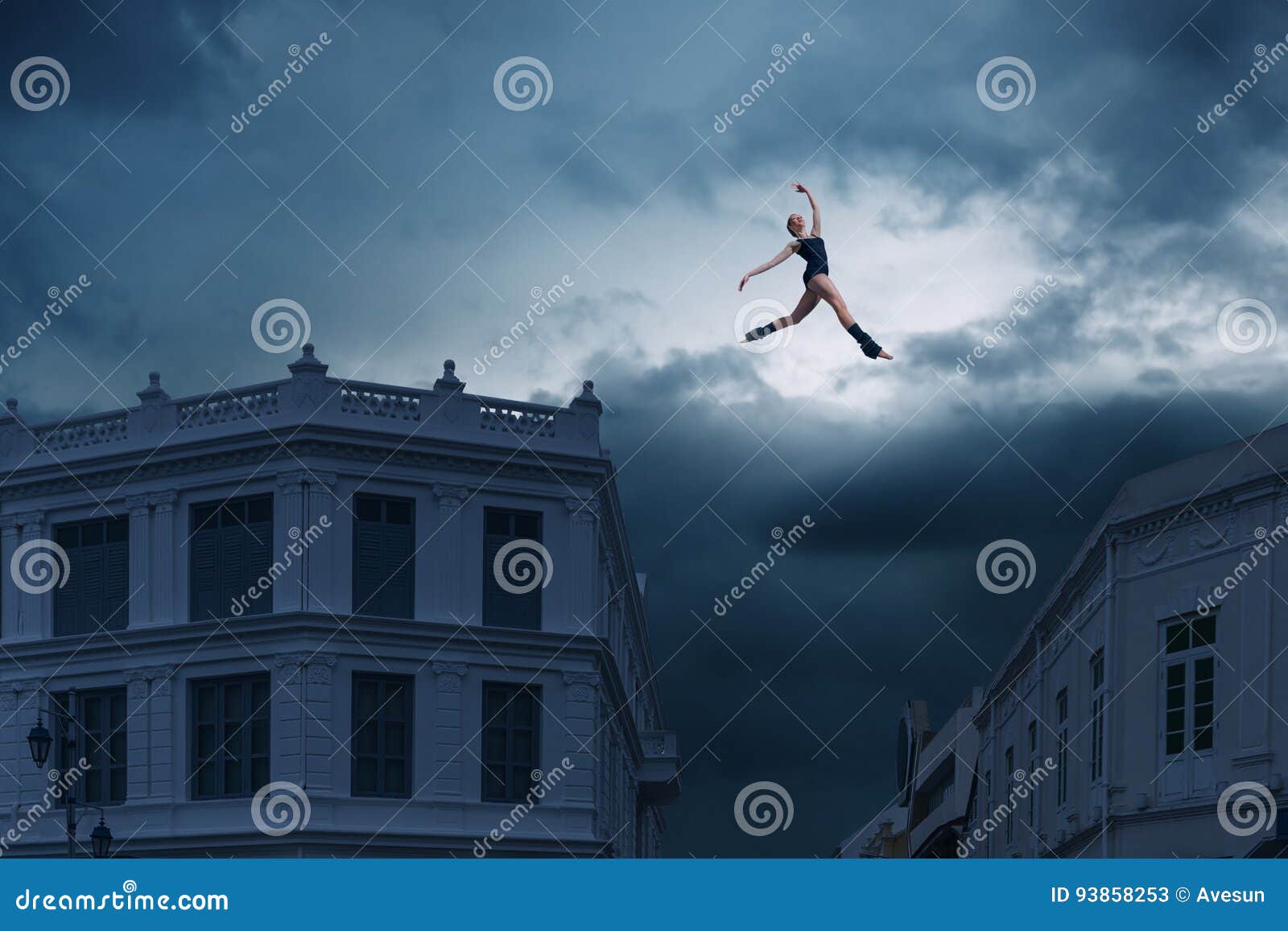 Jumping between roofs stock image. Image of people, dance - 93858253