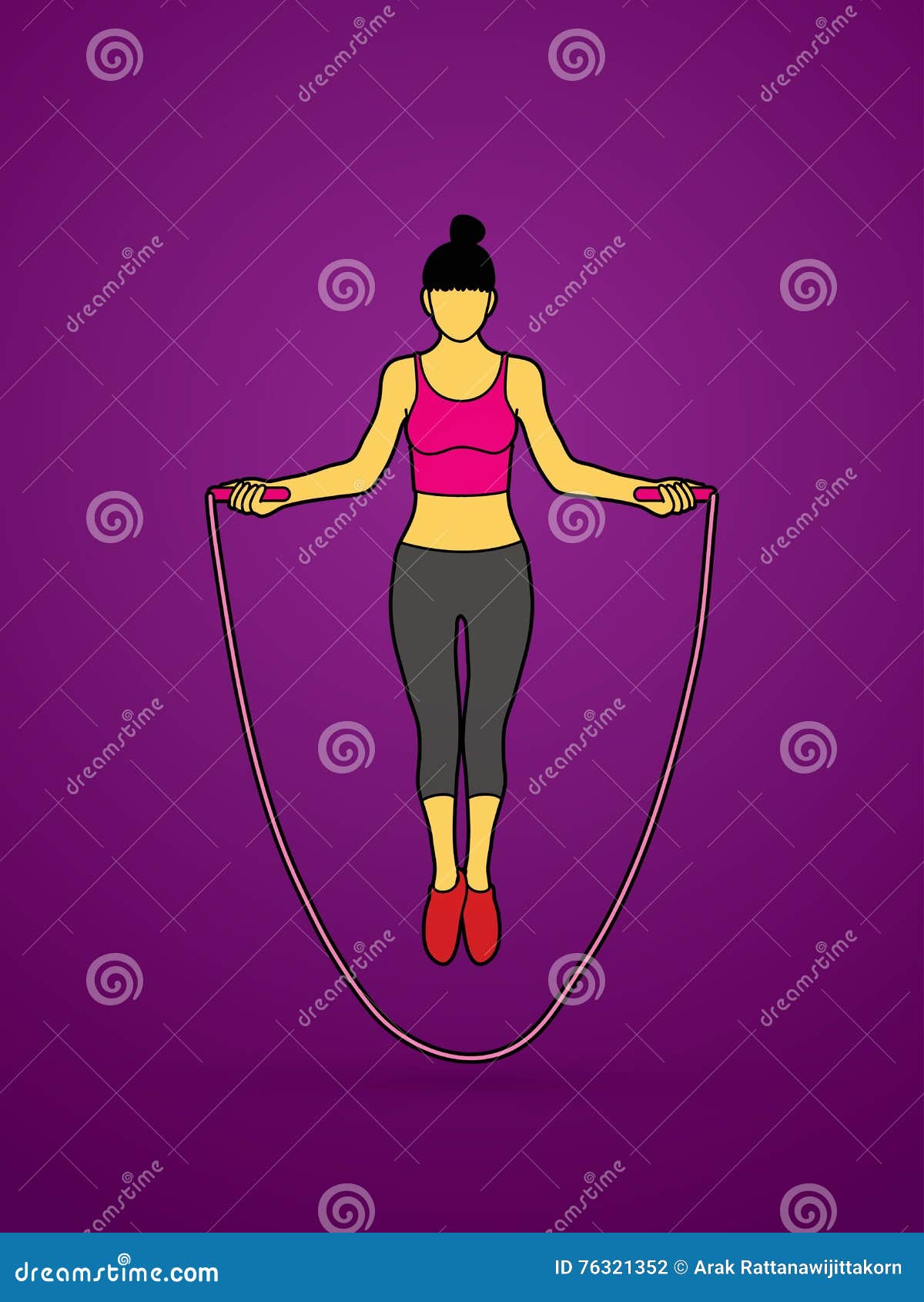 Jumping rope stock vector. Illustration of graphic, happy - 76321352