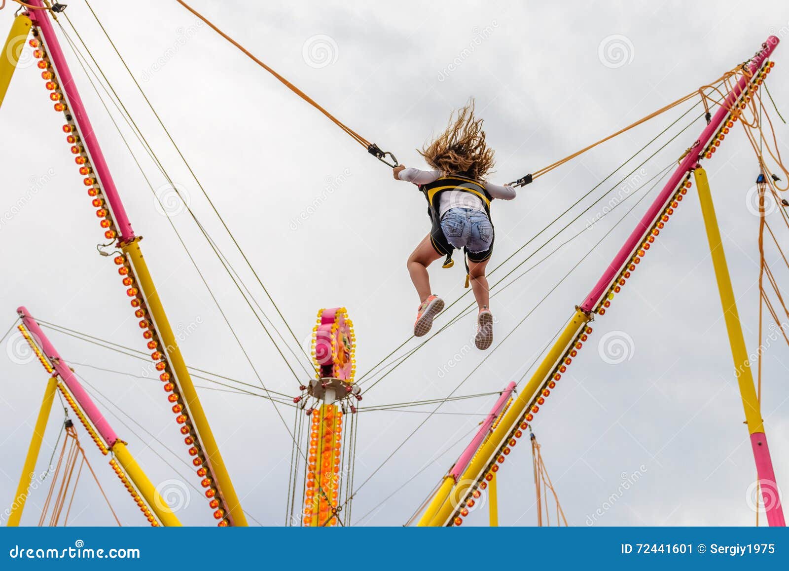 Jumping Rubber Band in an Amusement Park Editorial Photo - Image of ...