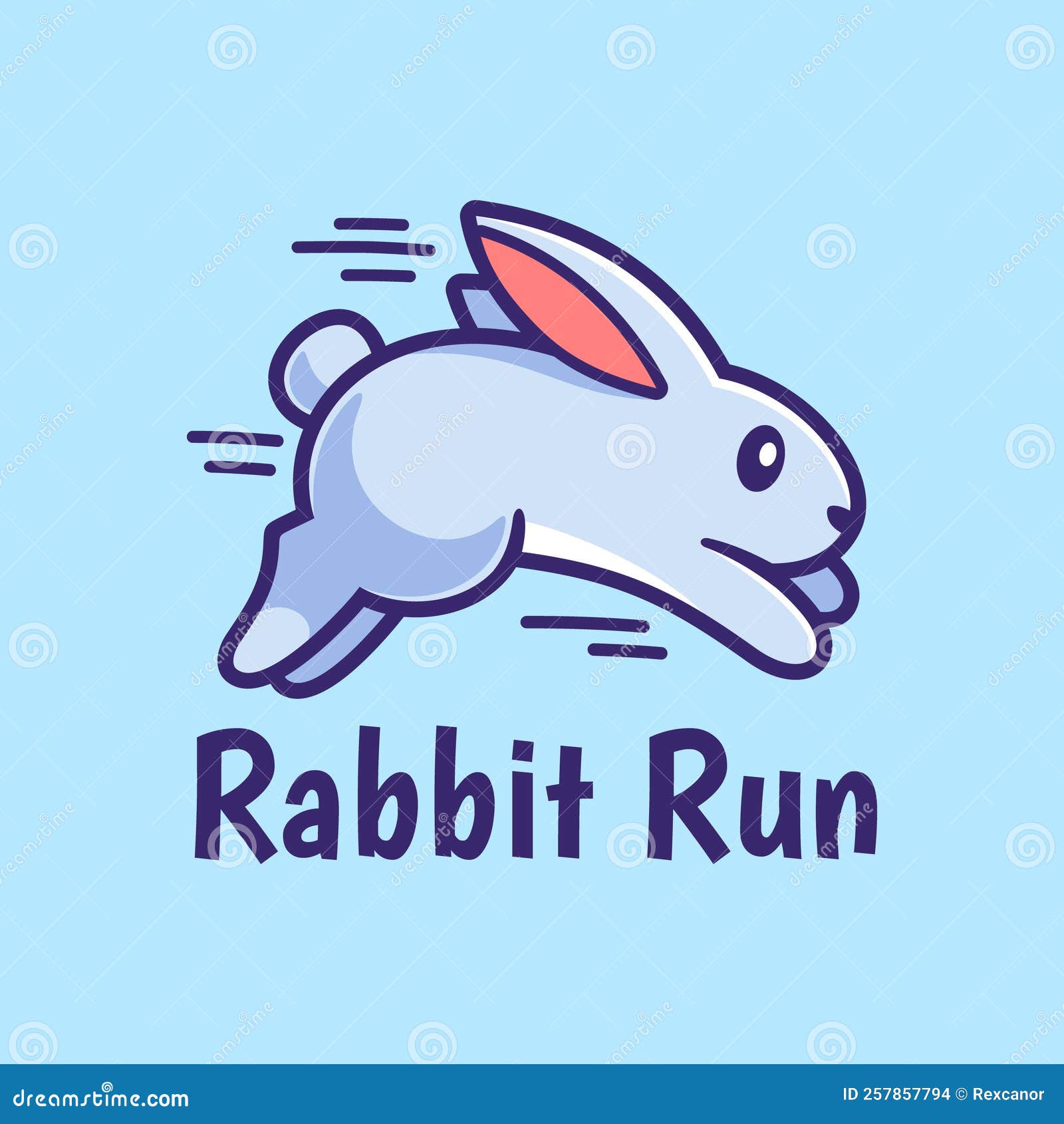 Running Rabbit Cartoon Logo Design Stock Vector - Illustration of ...