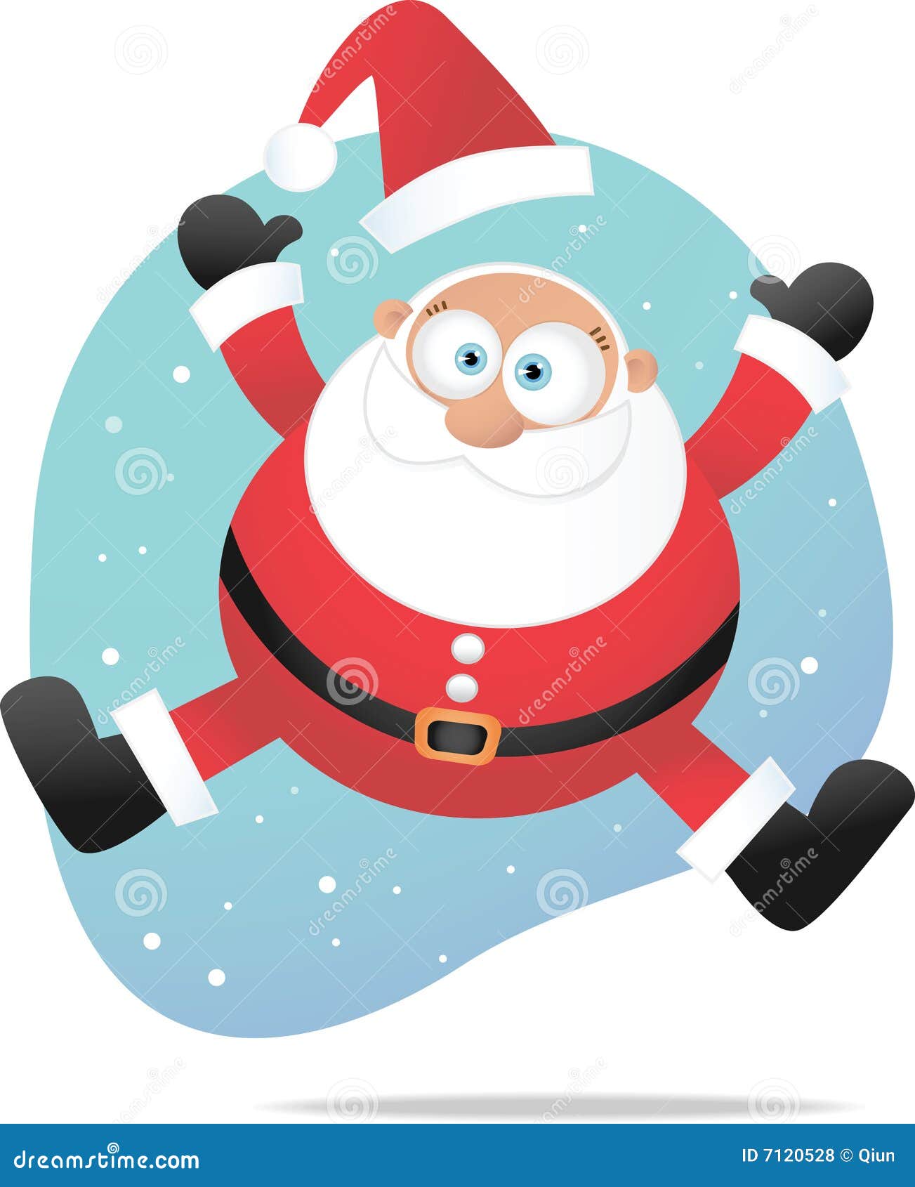 Jumping santa stock vector. Illustration of design, funny - 7120528
