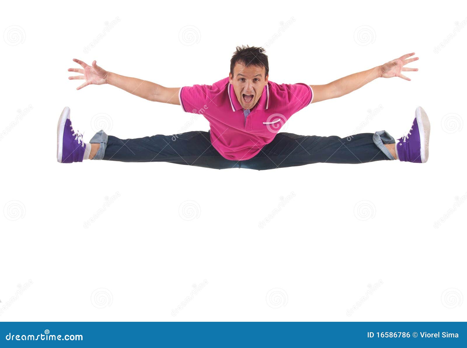 Jumping and screaming stock photo. Image of male, gymnastic - 16586786