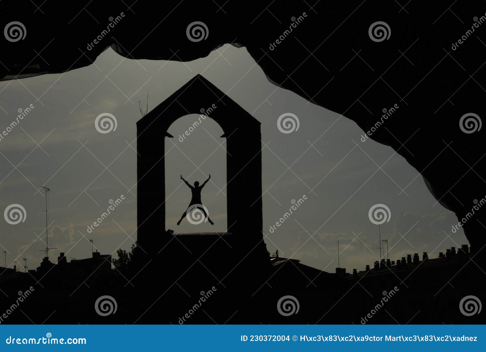 Jumping in the shadow stock photo. Image of nature, beach - 230372004