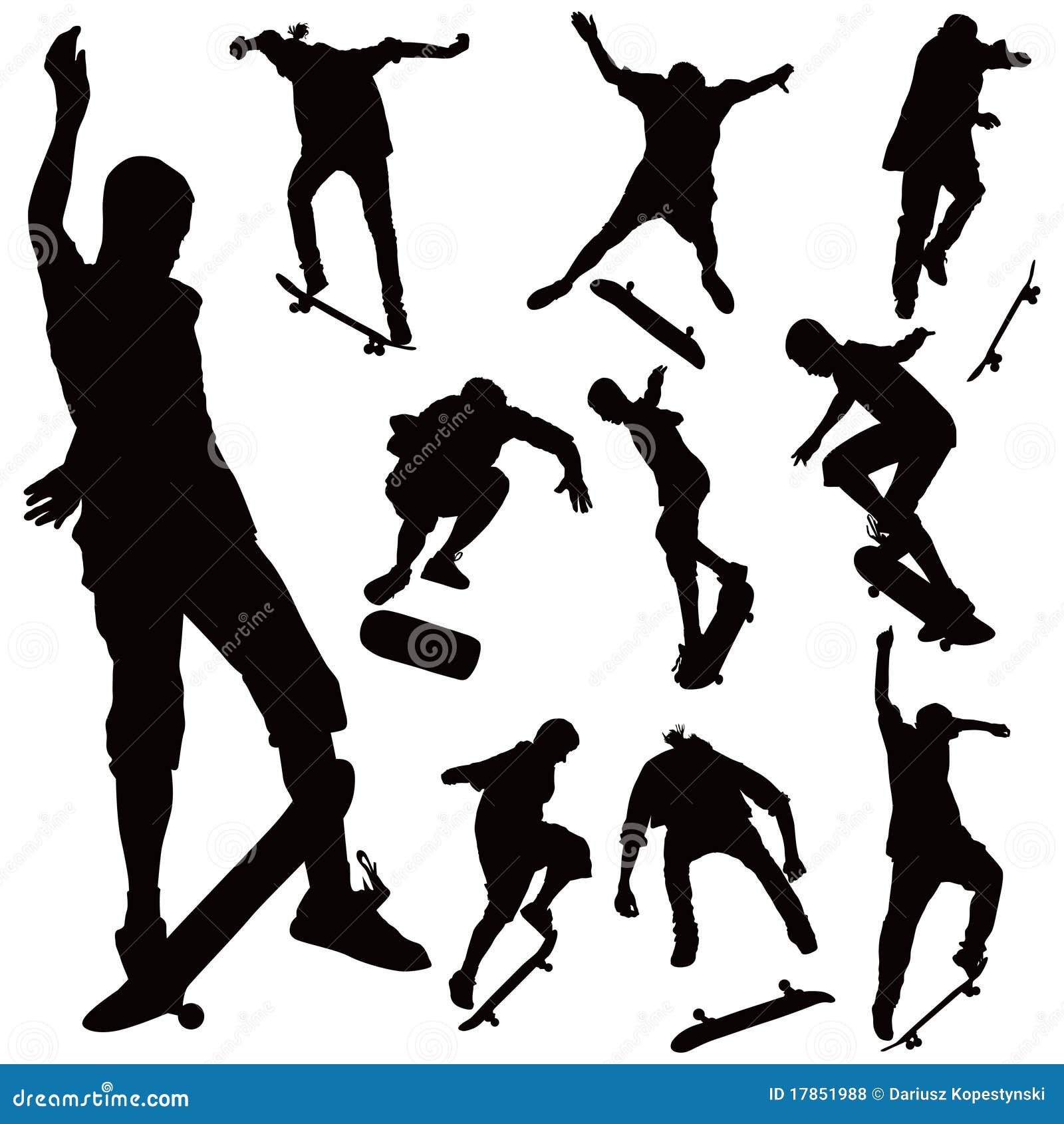 Jumping on skate board stock vector. Illustration of extreme - 17851988