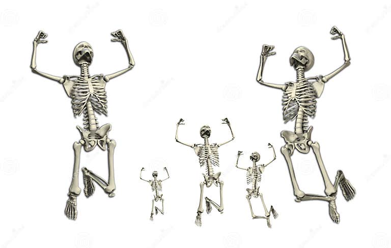 Jumping Skeletons stock illustration. Illustration of cloud - 10817152