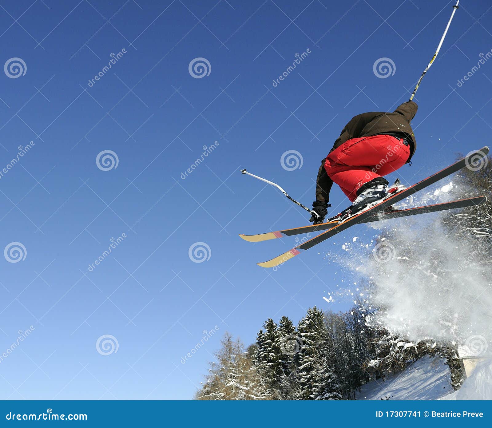 Jumping skier stock image. Image of speed, cold, freeze - 17307741