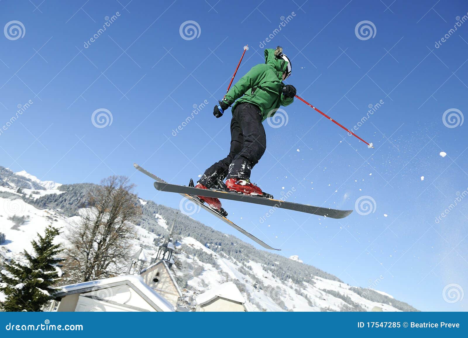 Jumping skier stock image. Image of play, cool, travel - 17547285