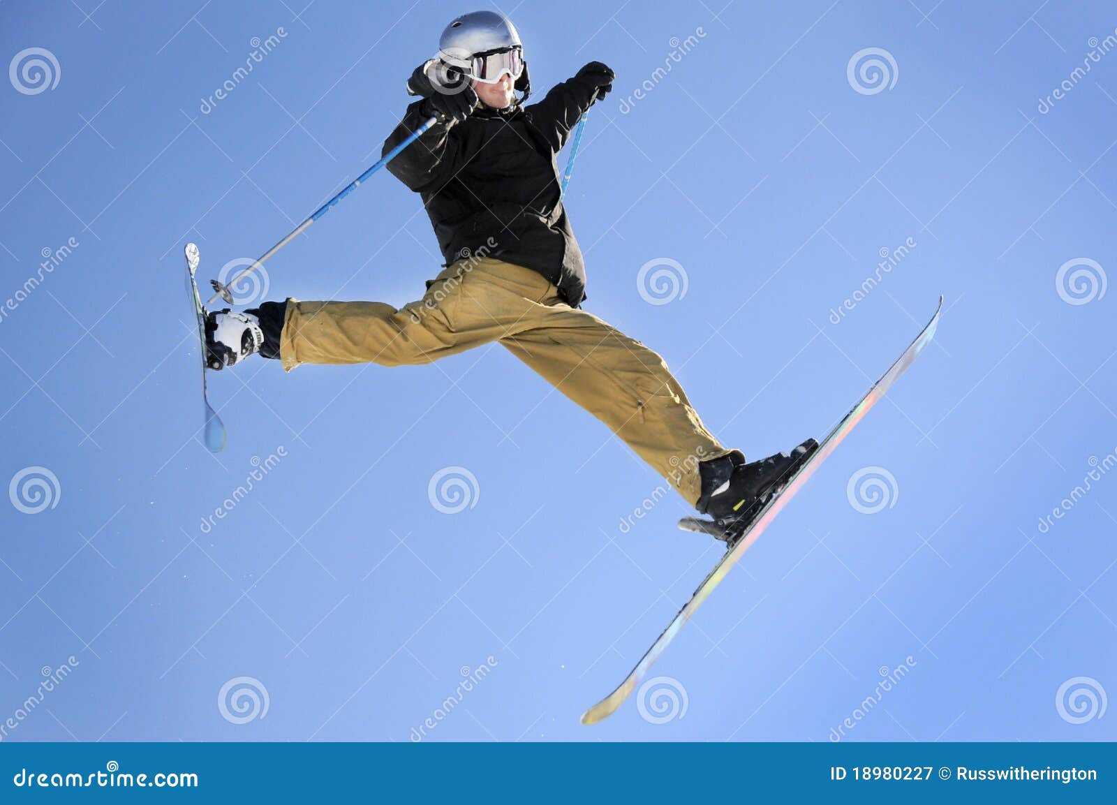 Jumping skiier stock image. Image of jumping, risk, skiing - 18980227