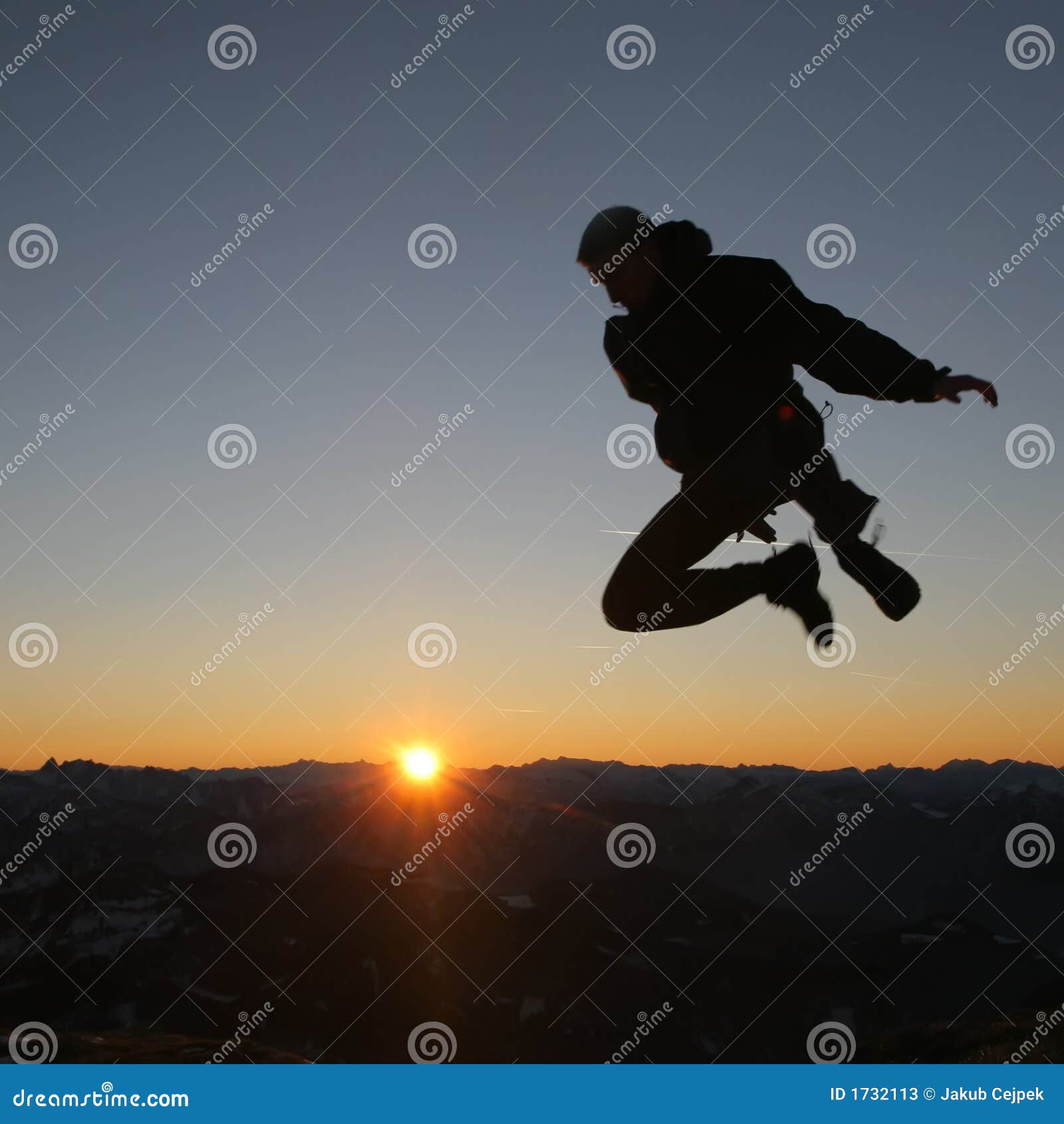 Jumping in the sky stock image. Image of black, sunset - 1732113
