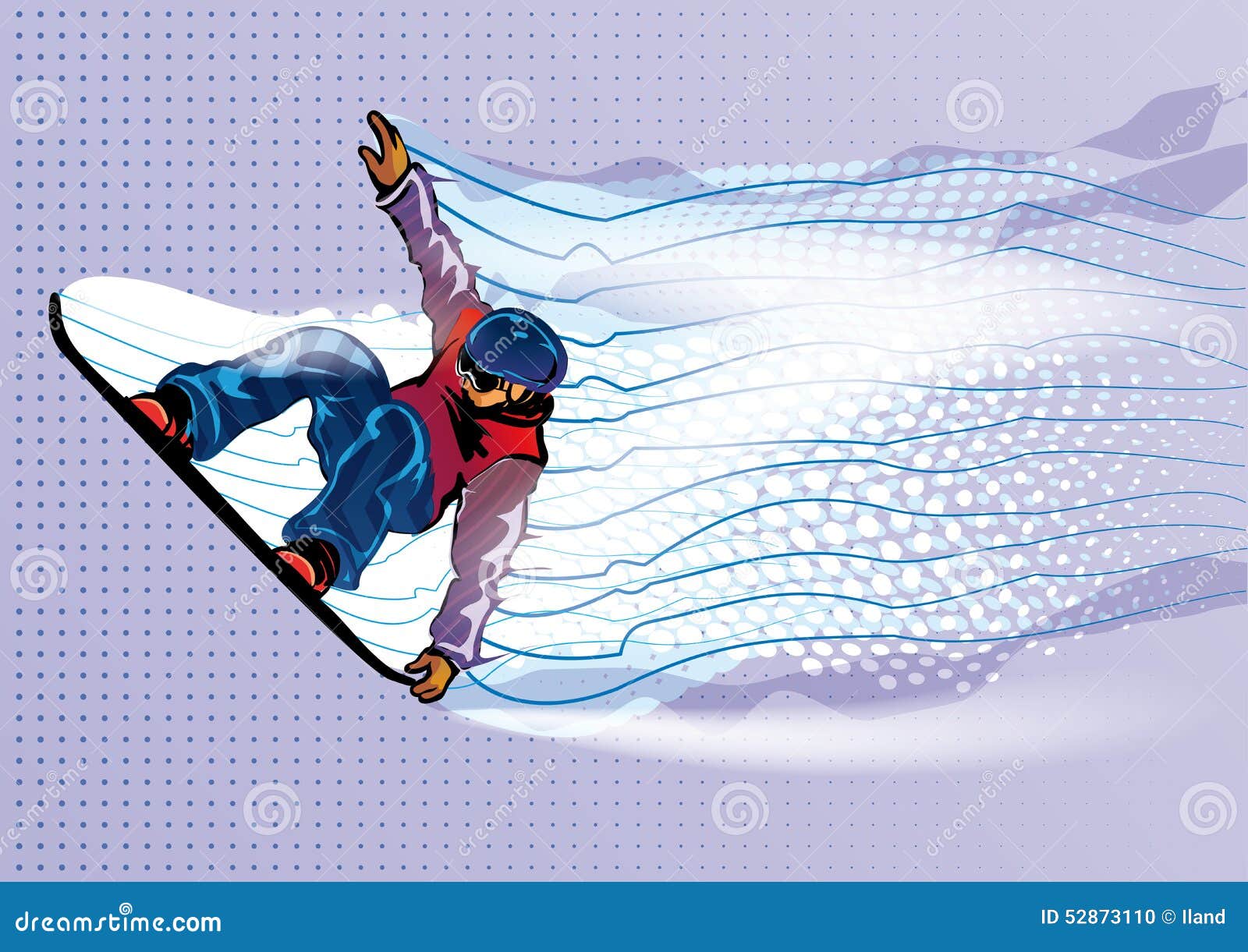 Jumping snowboarder. stock vector. Illustration of place - 52873110