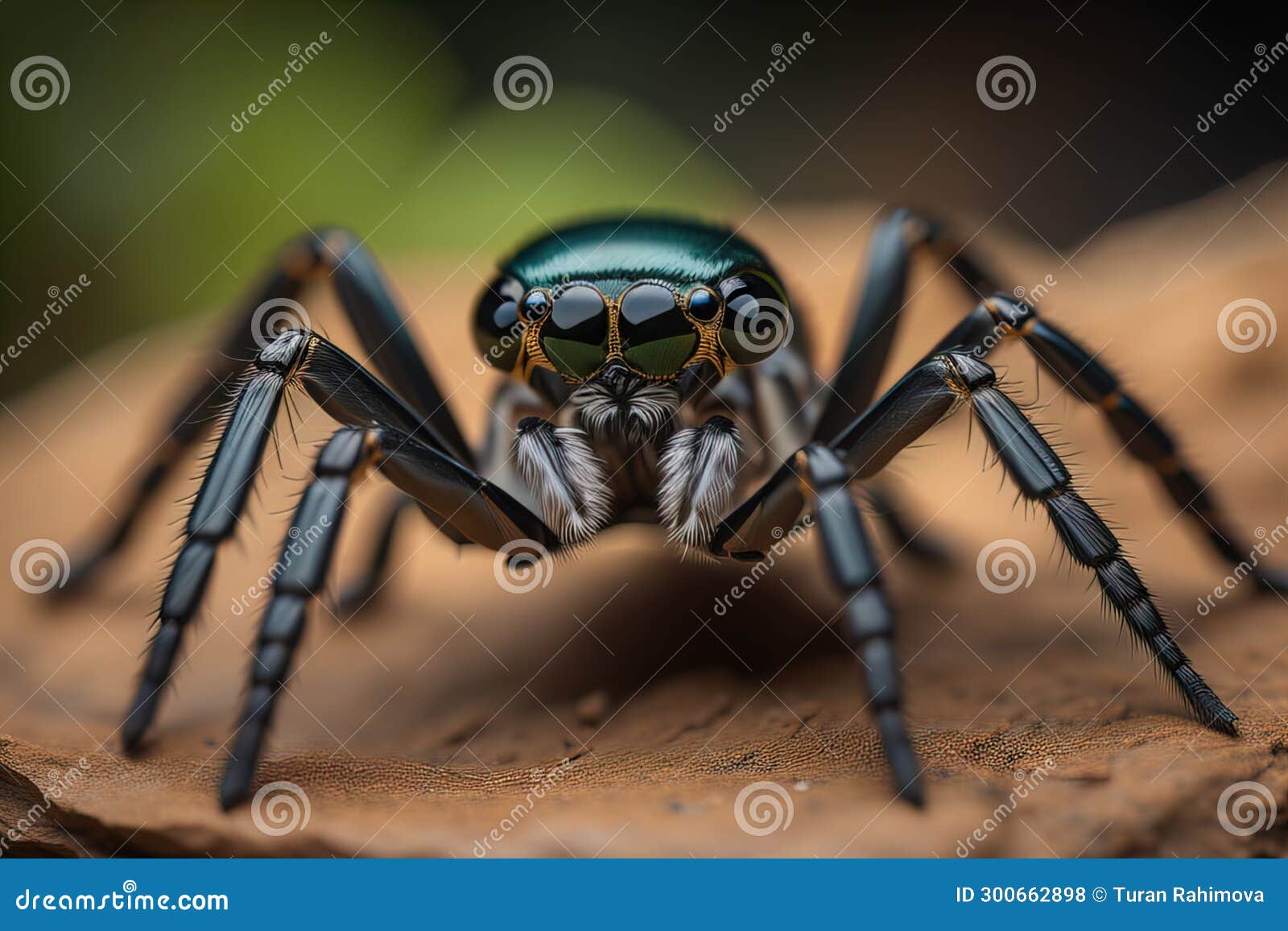 Jumping Spider Closeup on Solid Color Background, Copyspace. Ai ...
